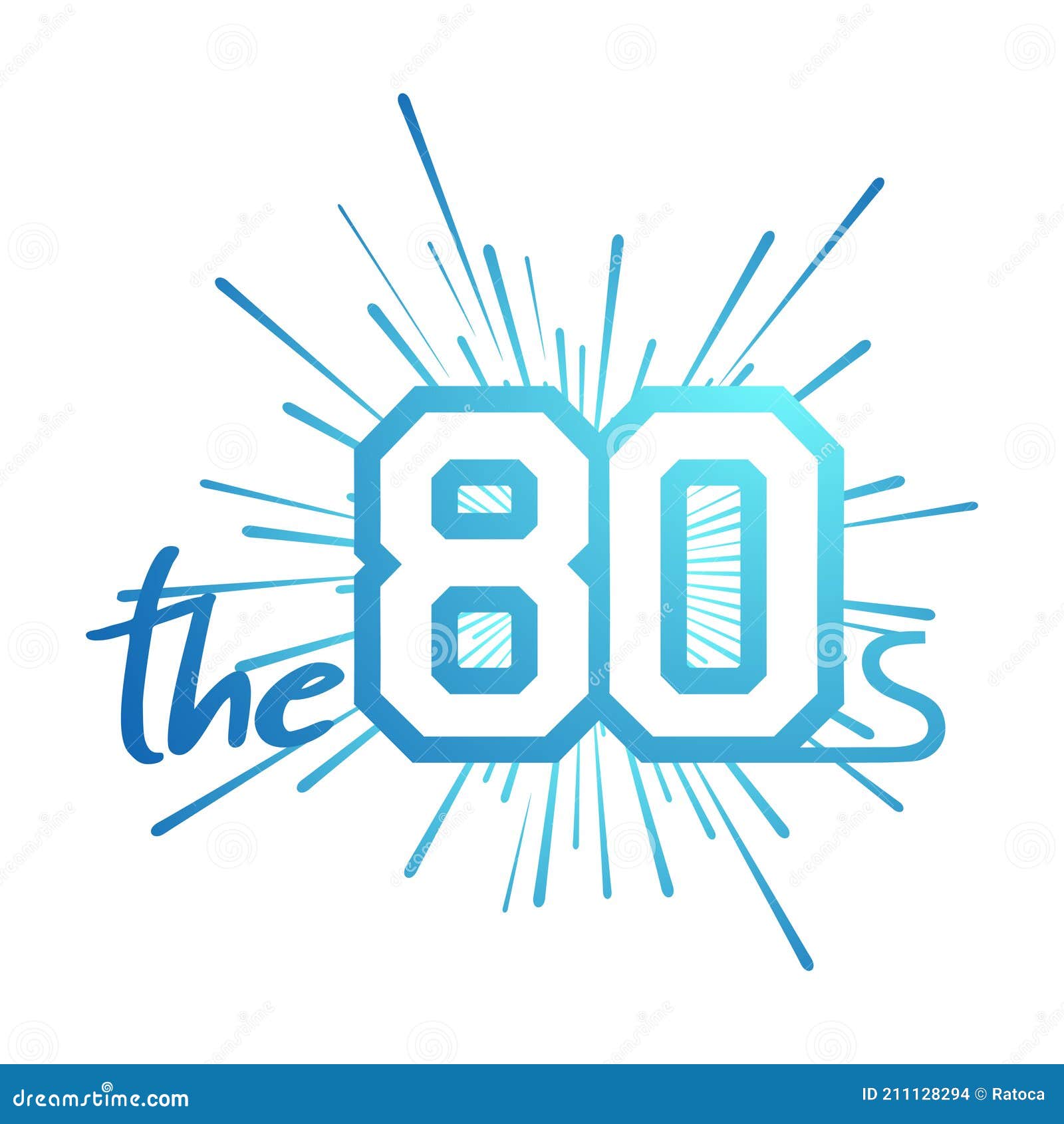 Design of the 80s symbol stock vector. Illustration of video - 211128294