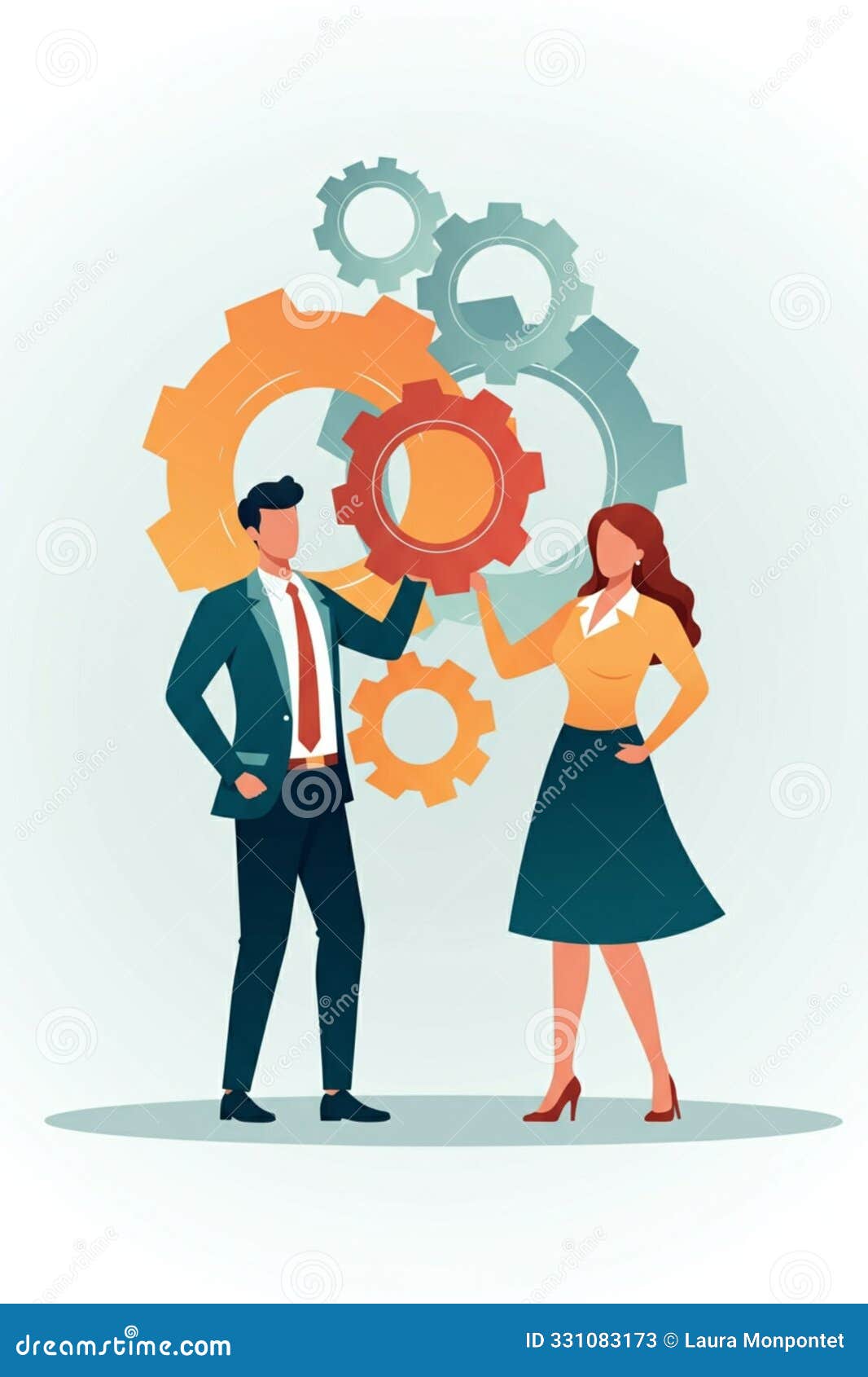 Colleagues are Working Together Stock Illustration - Illustration of ...