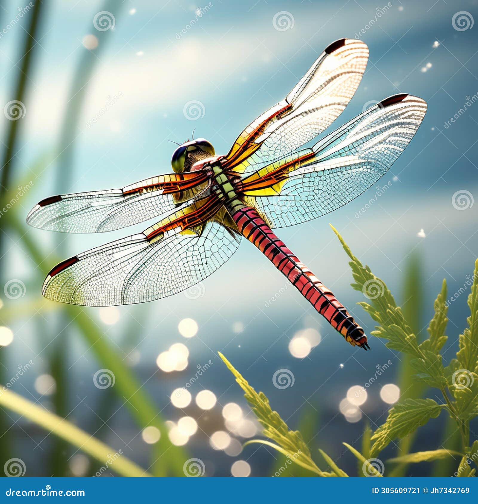 Design a Scene that Highlights the Delicate Features of a Dragonfly ...