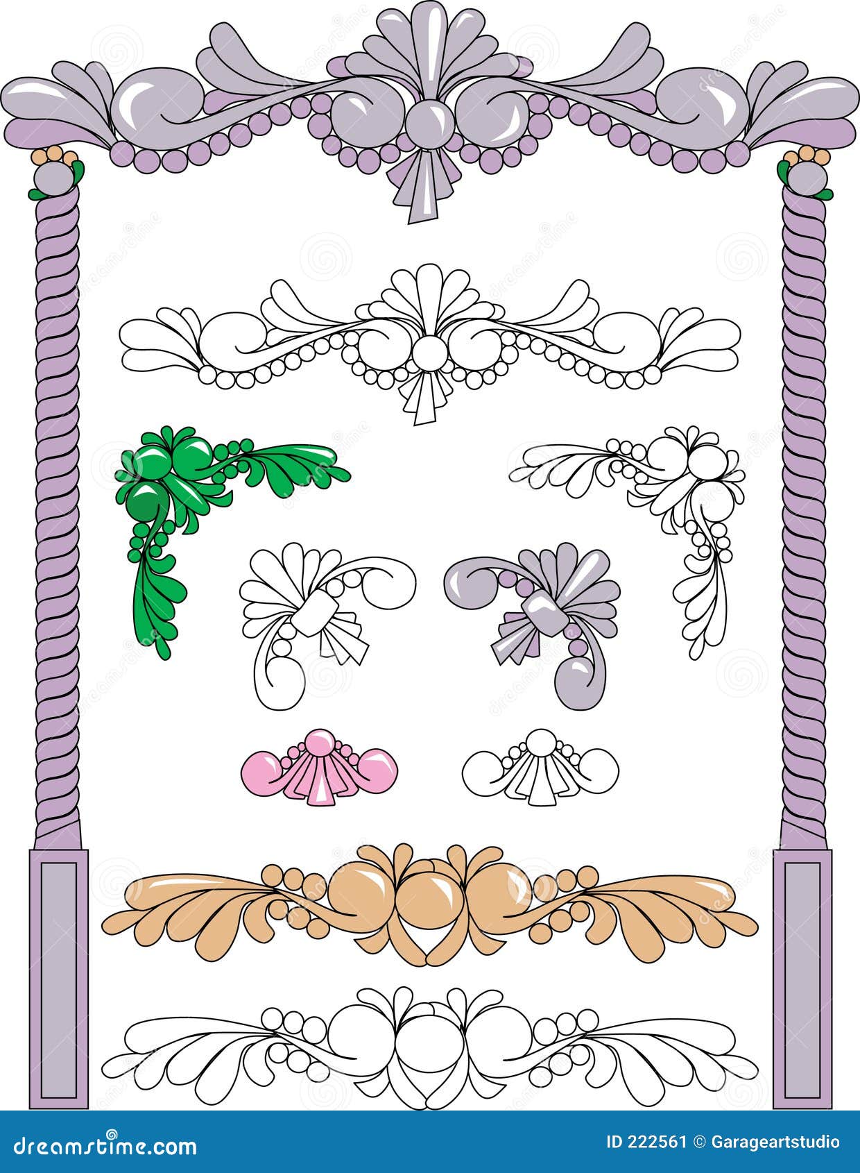 Design Scrolls stock vector. Illustration of floral, annual - 222561