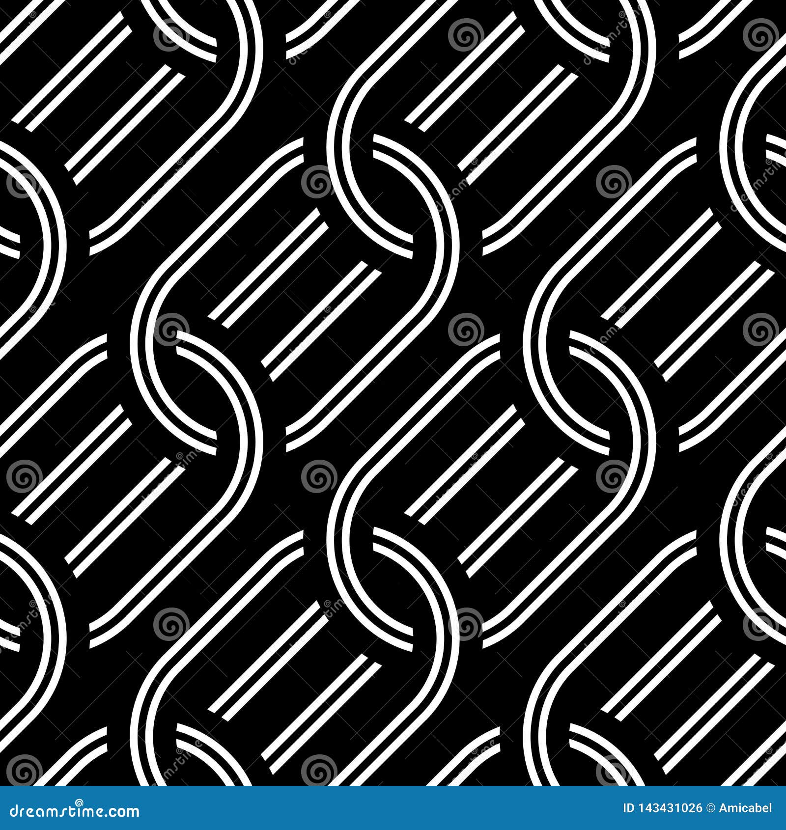 Design Seamless Chain Pattern Stock Vector - Illustration of curve ...