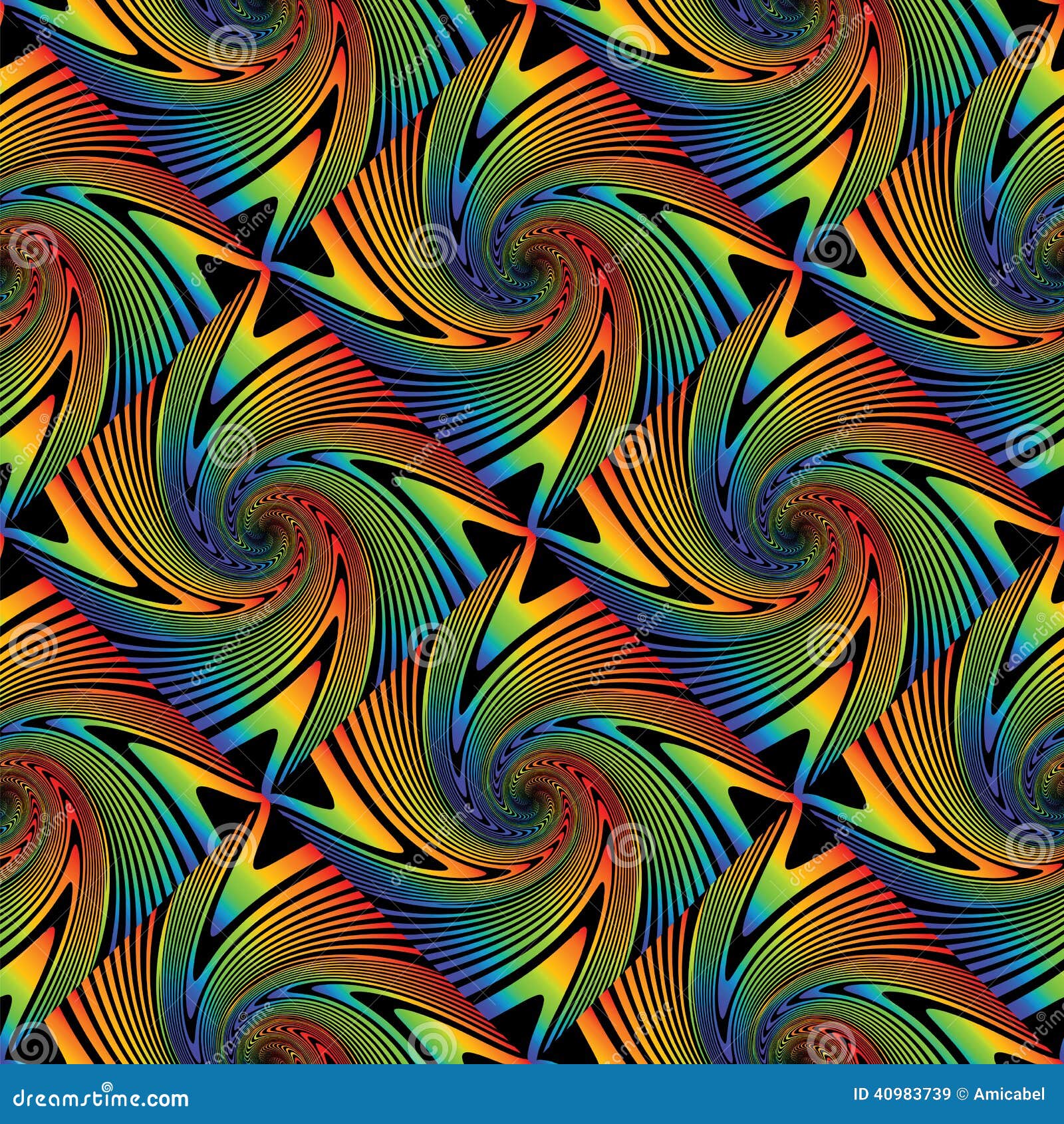 Design Seamless Colorful Swirl Pattern Stock Vector - Illustration of ...