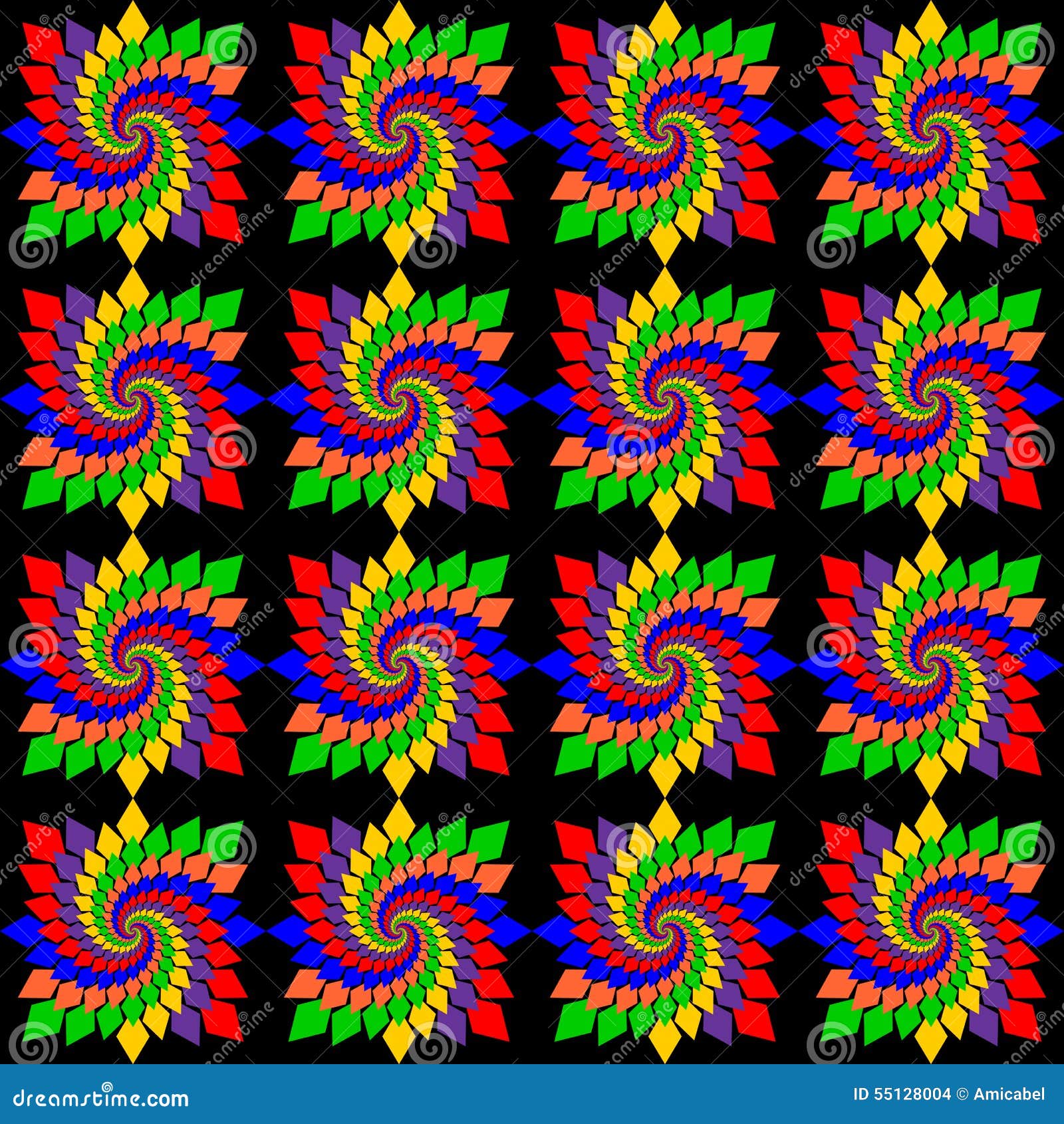 Design Seamless Colorful Whirlpool Movement Pattern Stock Vector ...