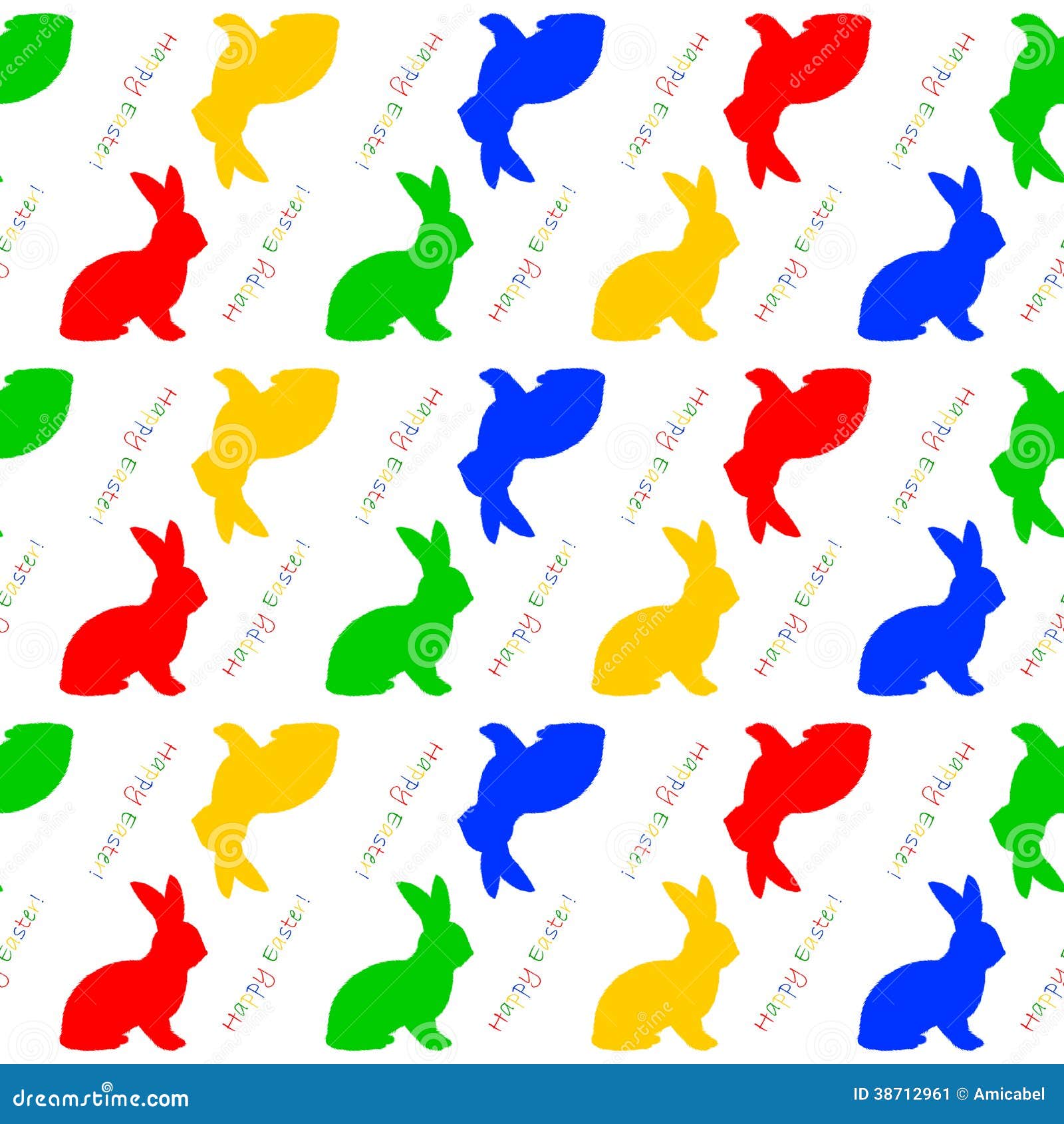 Design Seamless Easter Bunny Rabbits Pattern Stock Vector ...