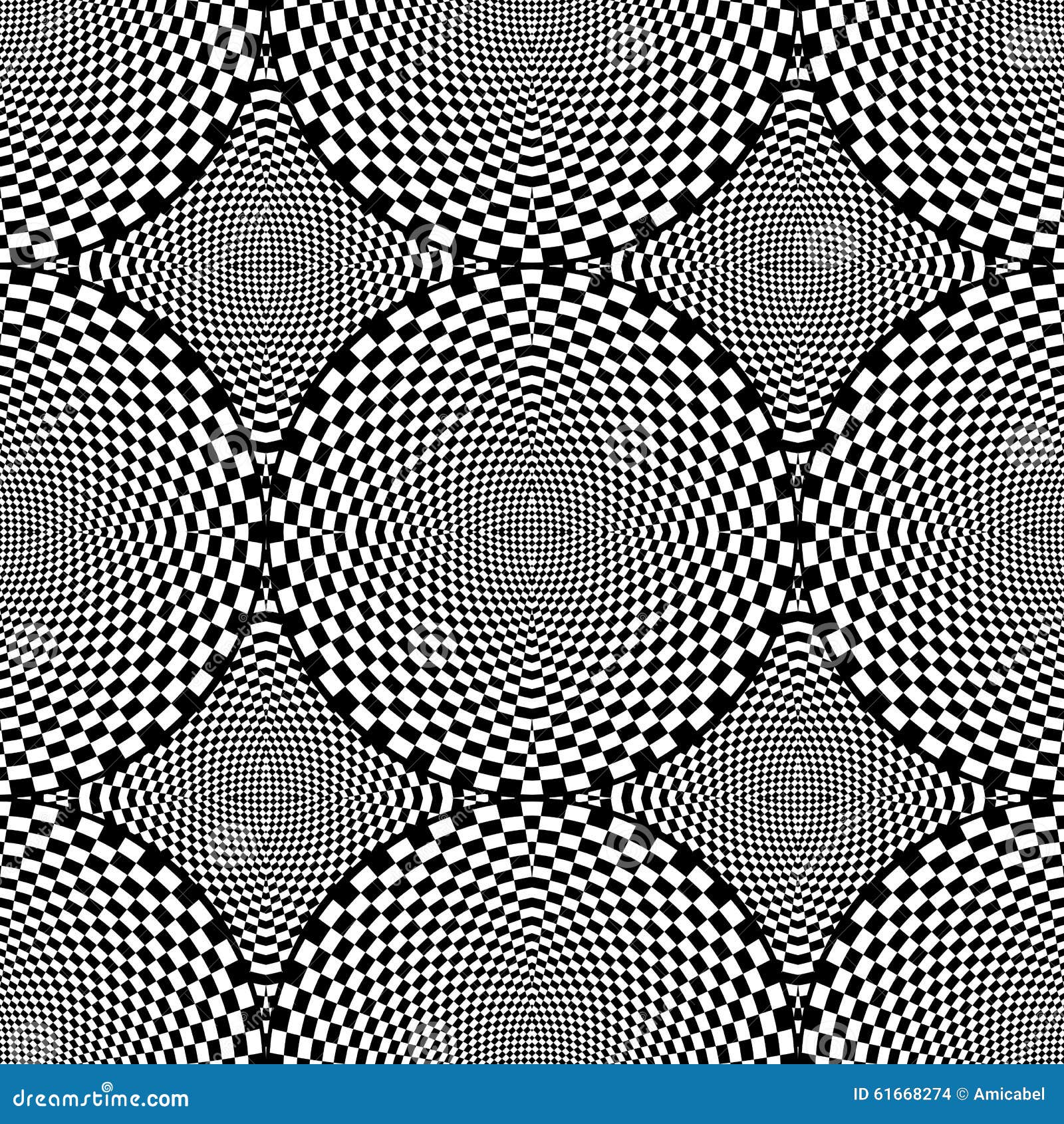 Design Seamless Monochrome Checked Circle Pattern Stock Vector ...