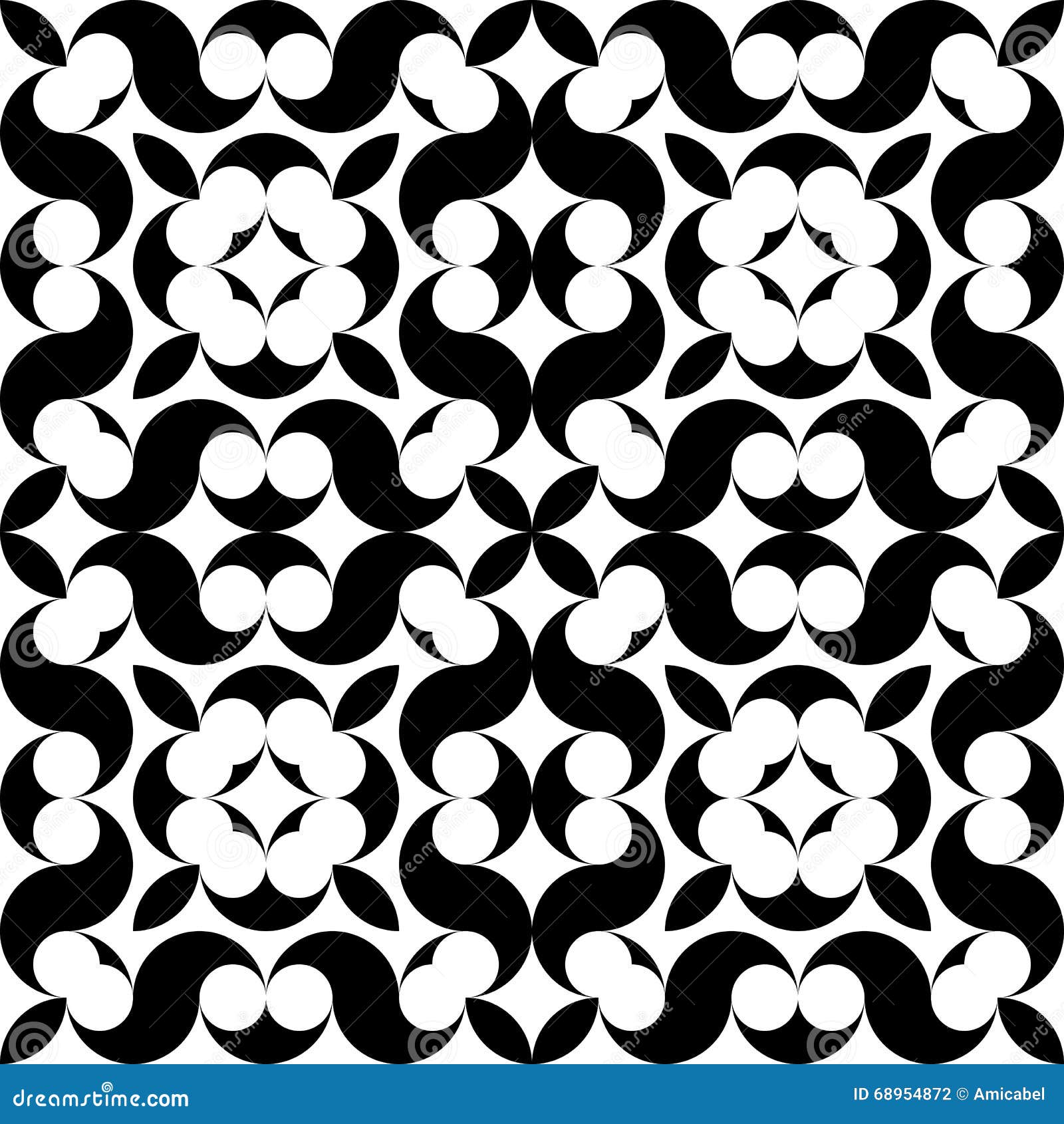 Design Seamless Monochrome Decorative Pattern Stock Vector ...