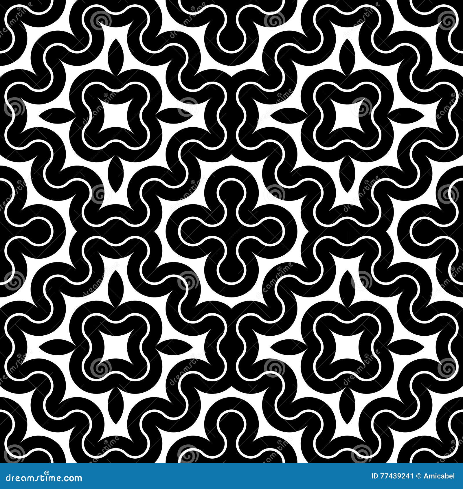 Design Seamless Monochrome Decorative Pattern Stock Vector ...