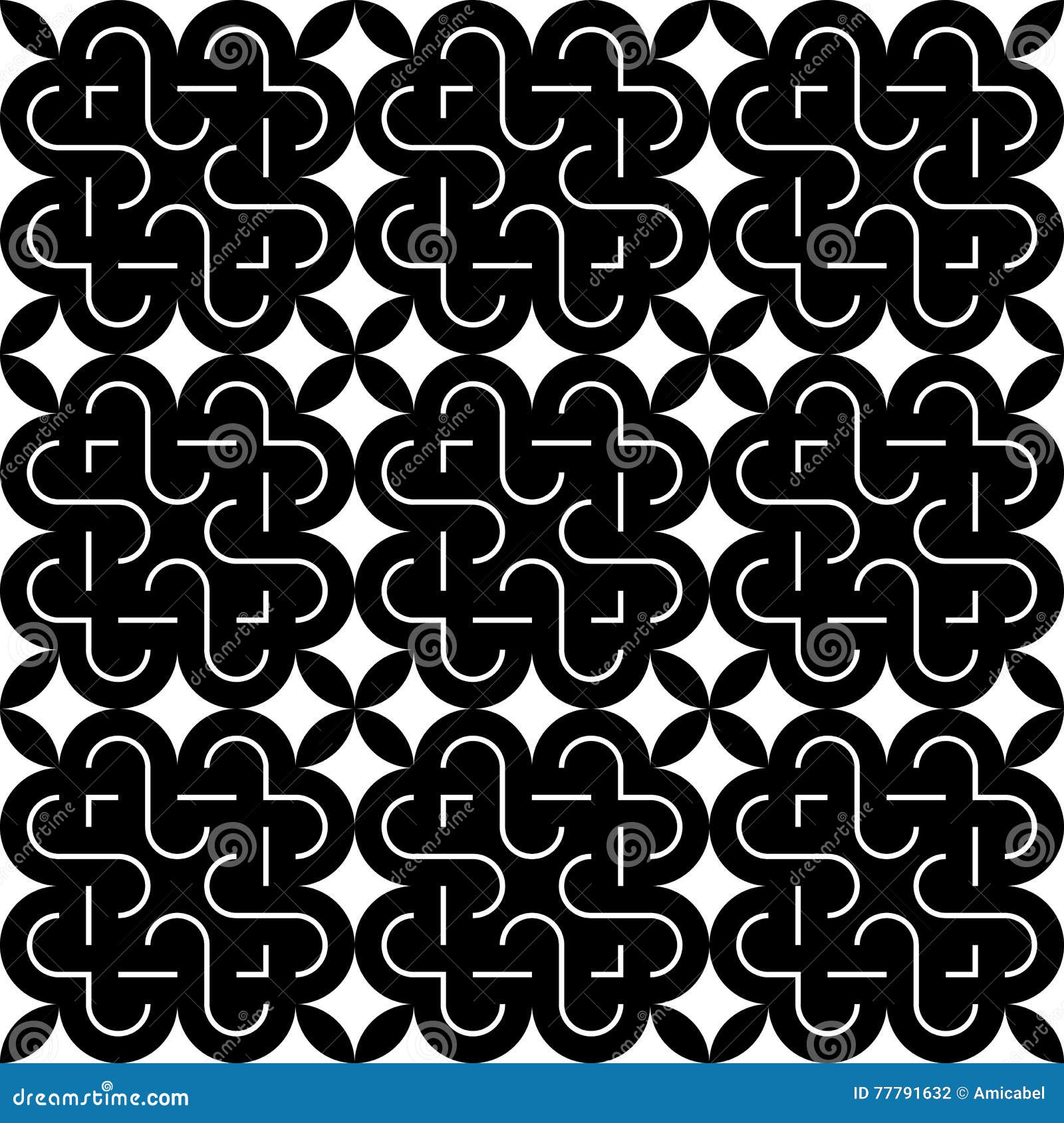 Design Seamless Monochrome Decorative Pattern Stock Vector ...