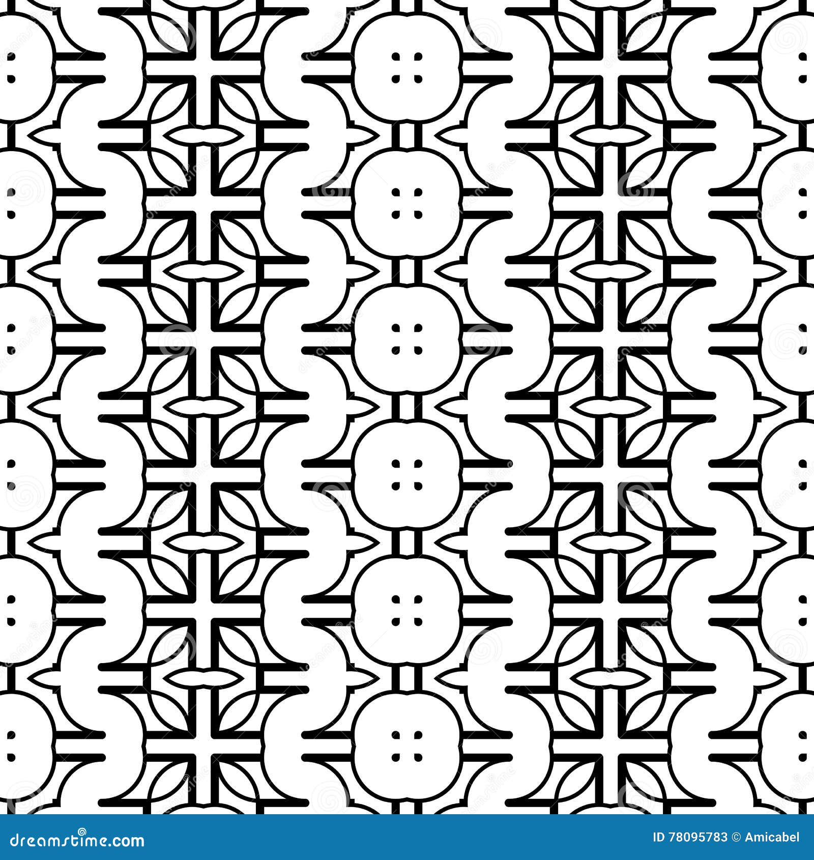 Design Seamless Monochrome Decorative Pattern Stock Vector ...