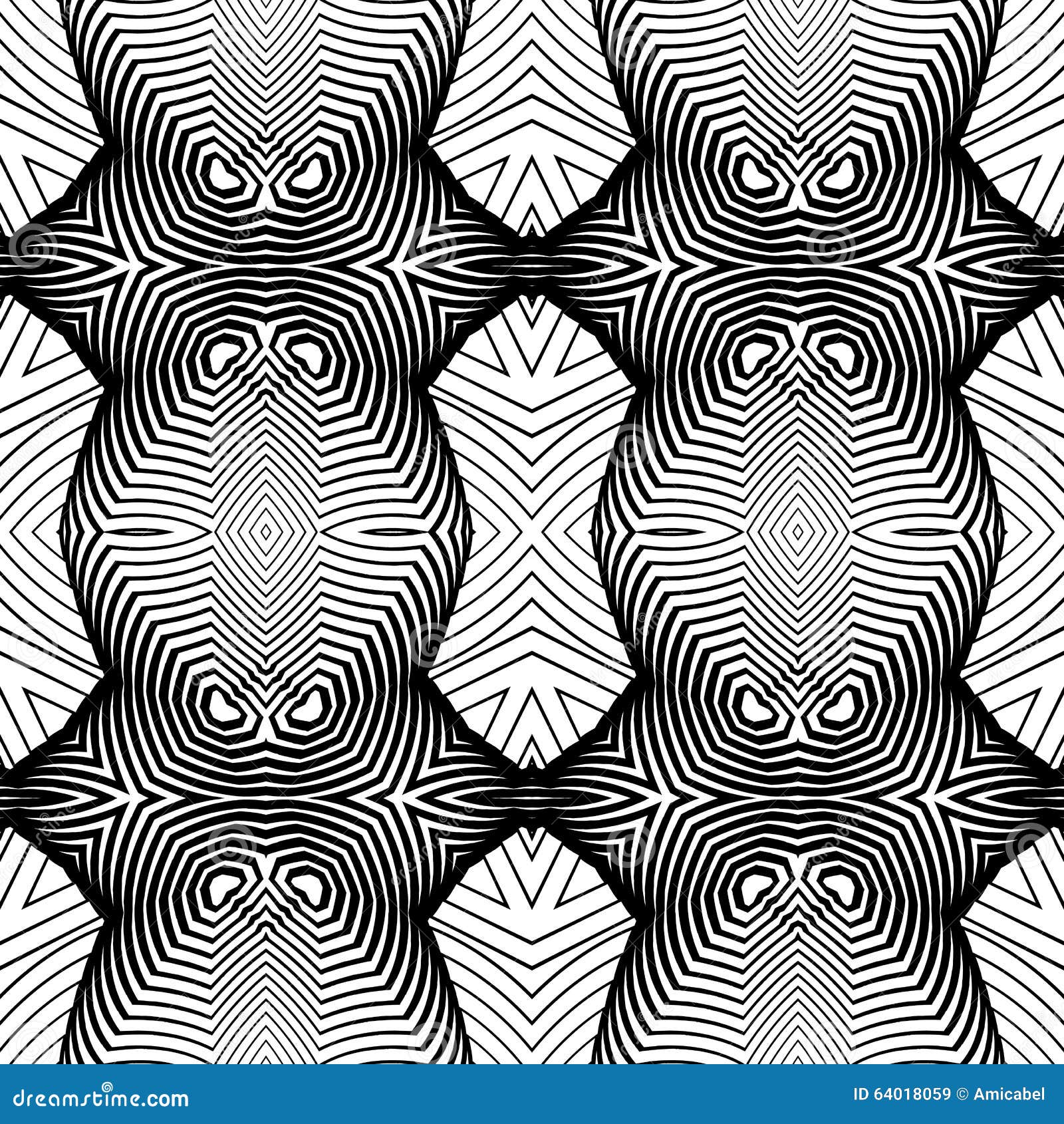 Design Seamless Monochrome Decorative Pattern Stock Vector ...