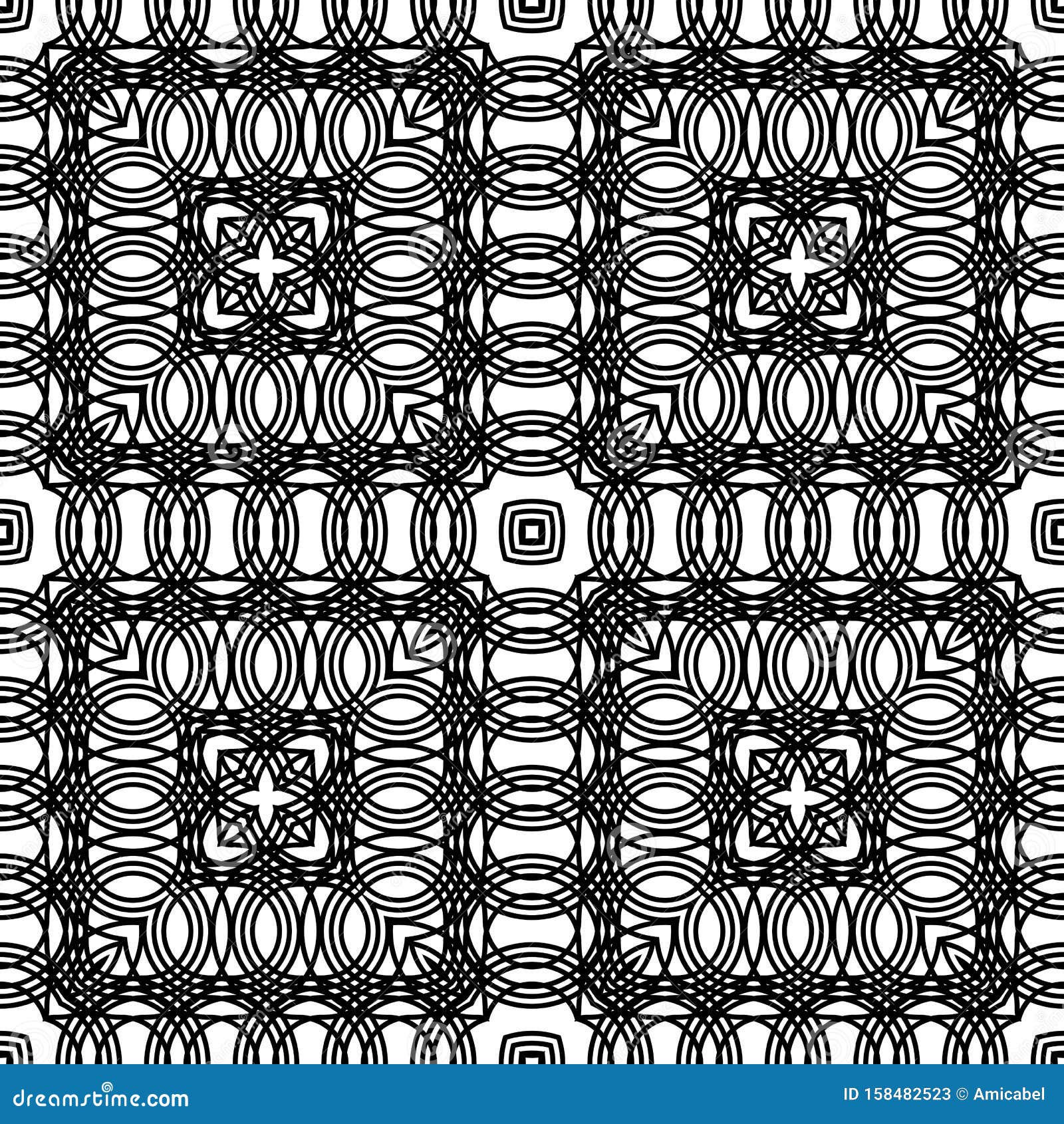 Design Seamless Monochrome Decorative Pattern Stock Vector ...