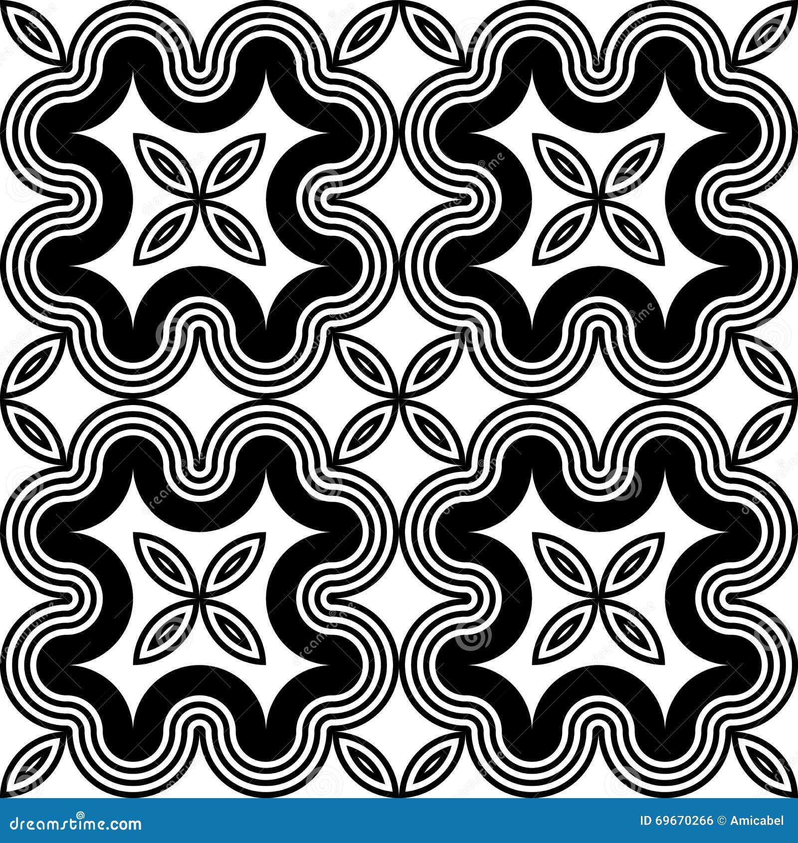 Design Seamless Monochrome Decorative Pattern Stock Vector ...