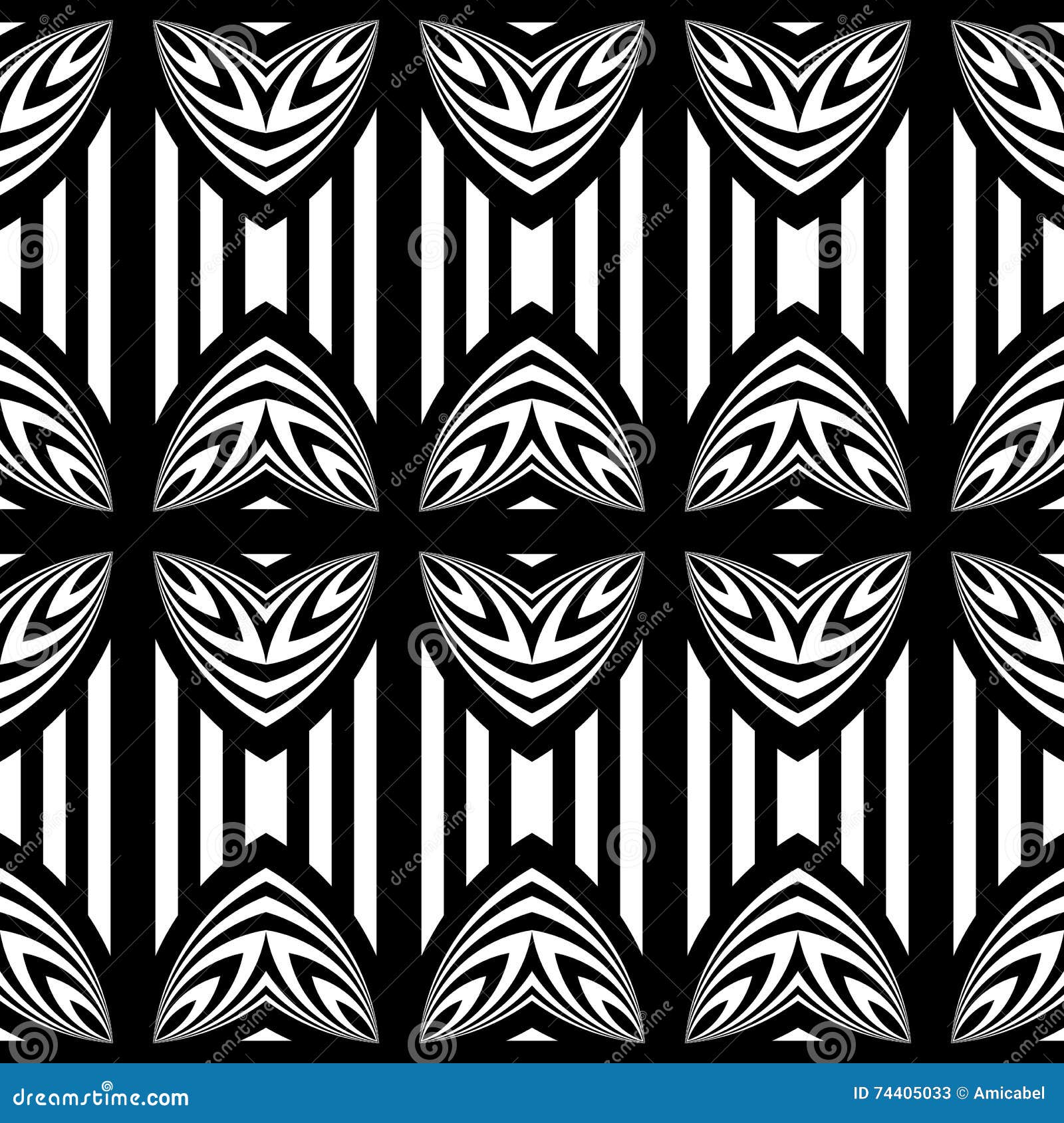 Design Seamless Monochrome Decorative Pattern Stock Vector ...