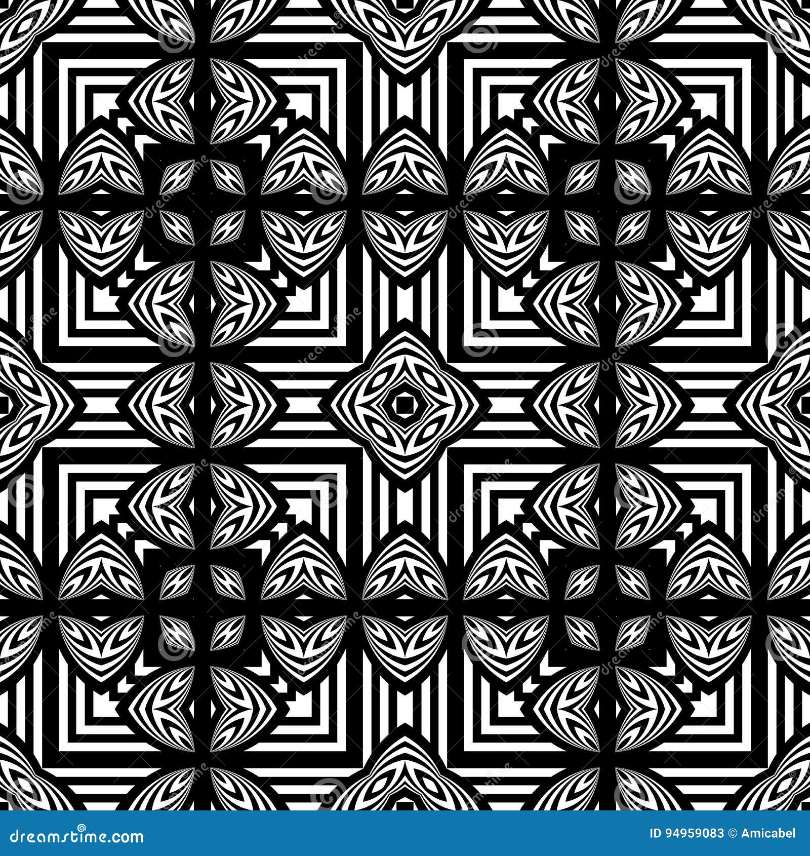 Design Seamless Monochrome Decorative Pattern Stock Vector ...
