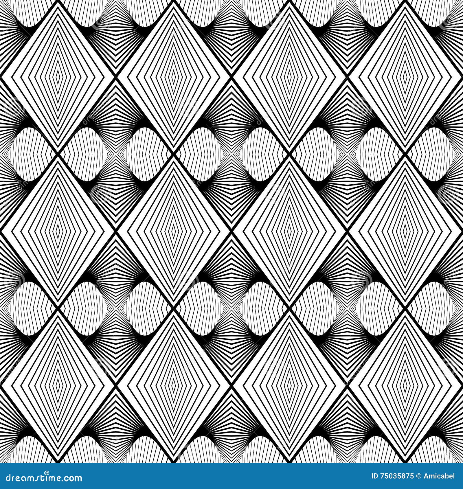 Design Seamless Monochrome Diamond Pattern Stock Vector - Illustration ...