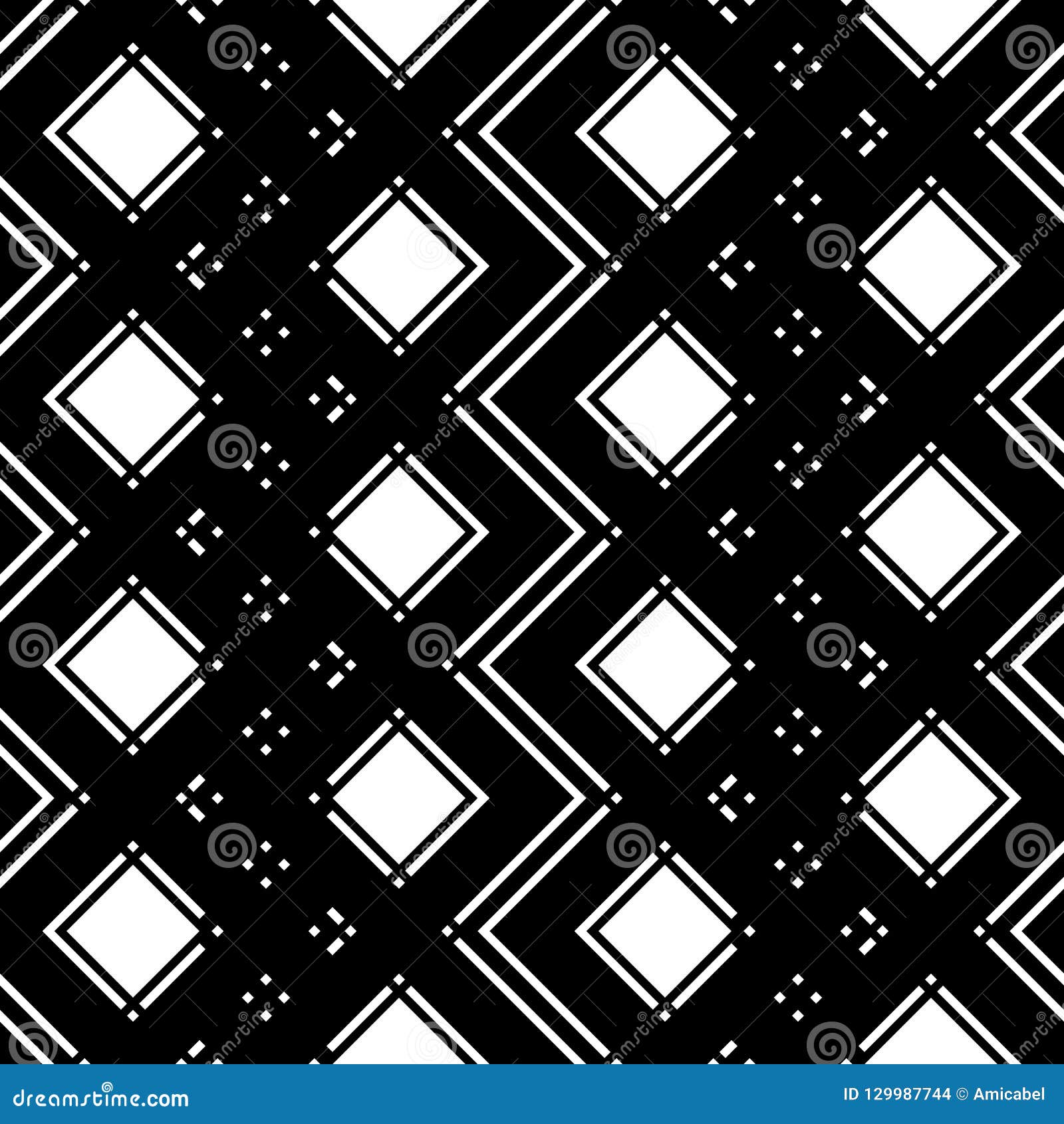 Design Seamless Monochrome Diamond Pattern Stock Vector - Illustration ...