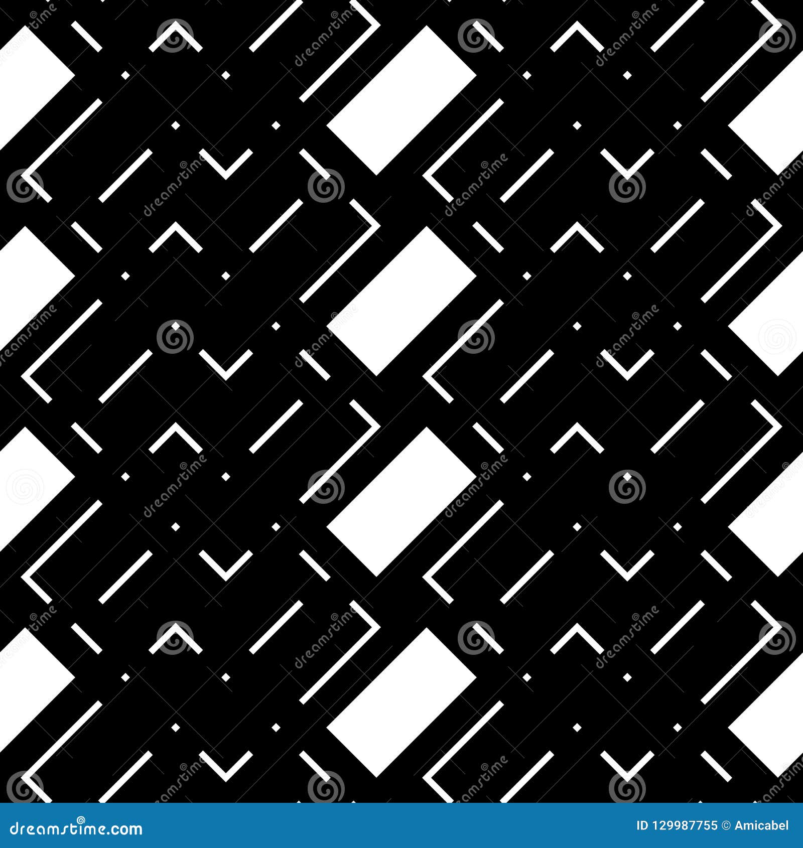Design Seamless Monochrome Diamond Pattern Stock Vector - Illustration ...