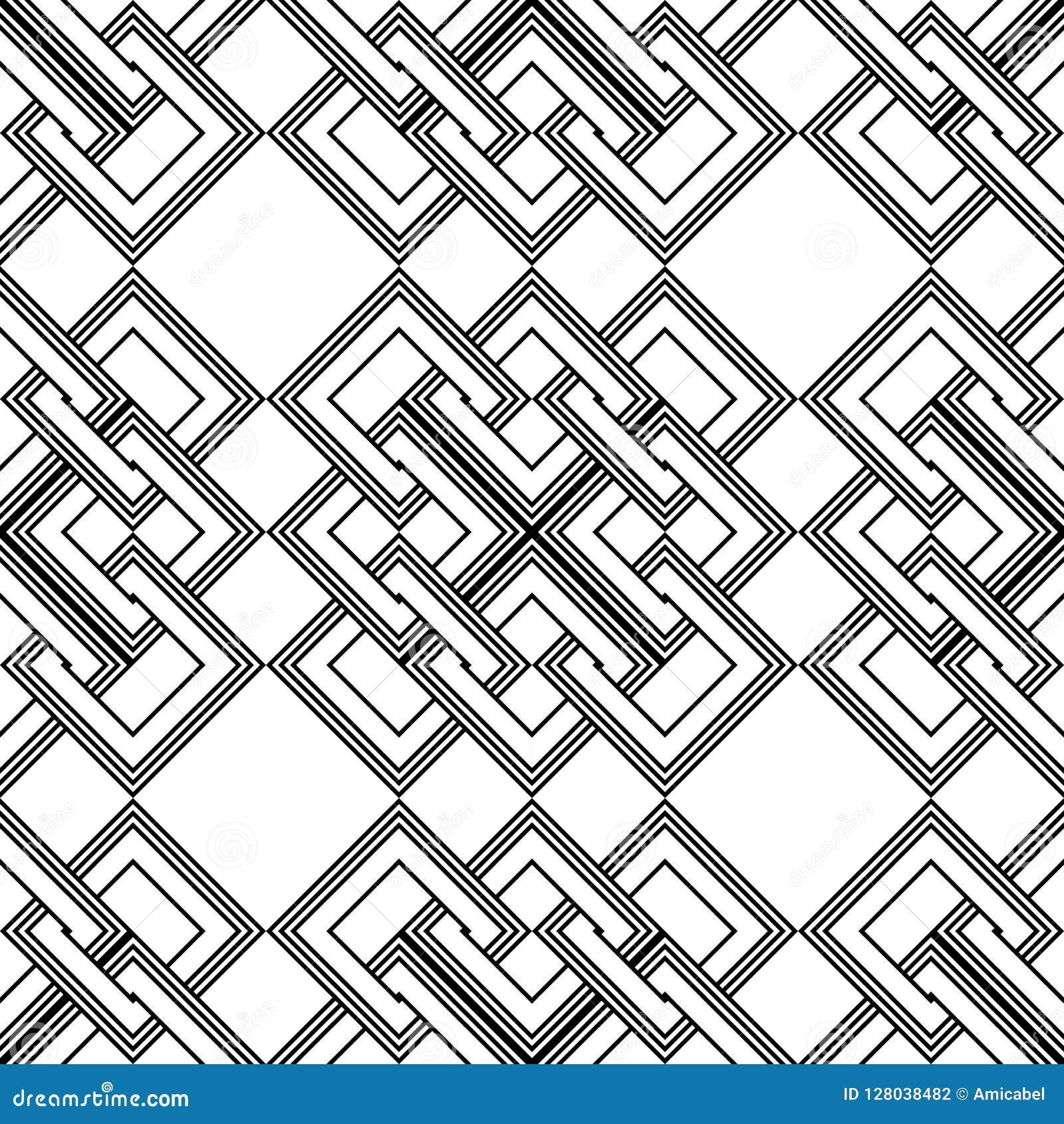 Design Seamless Monochrome Geometric Pattern Stock Vector ...