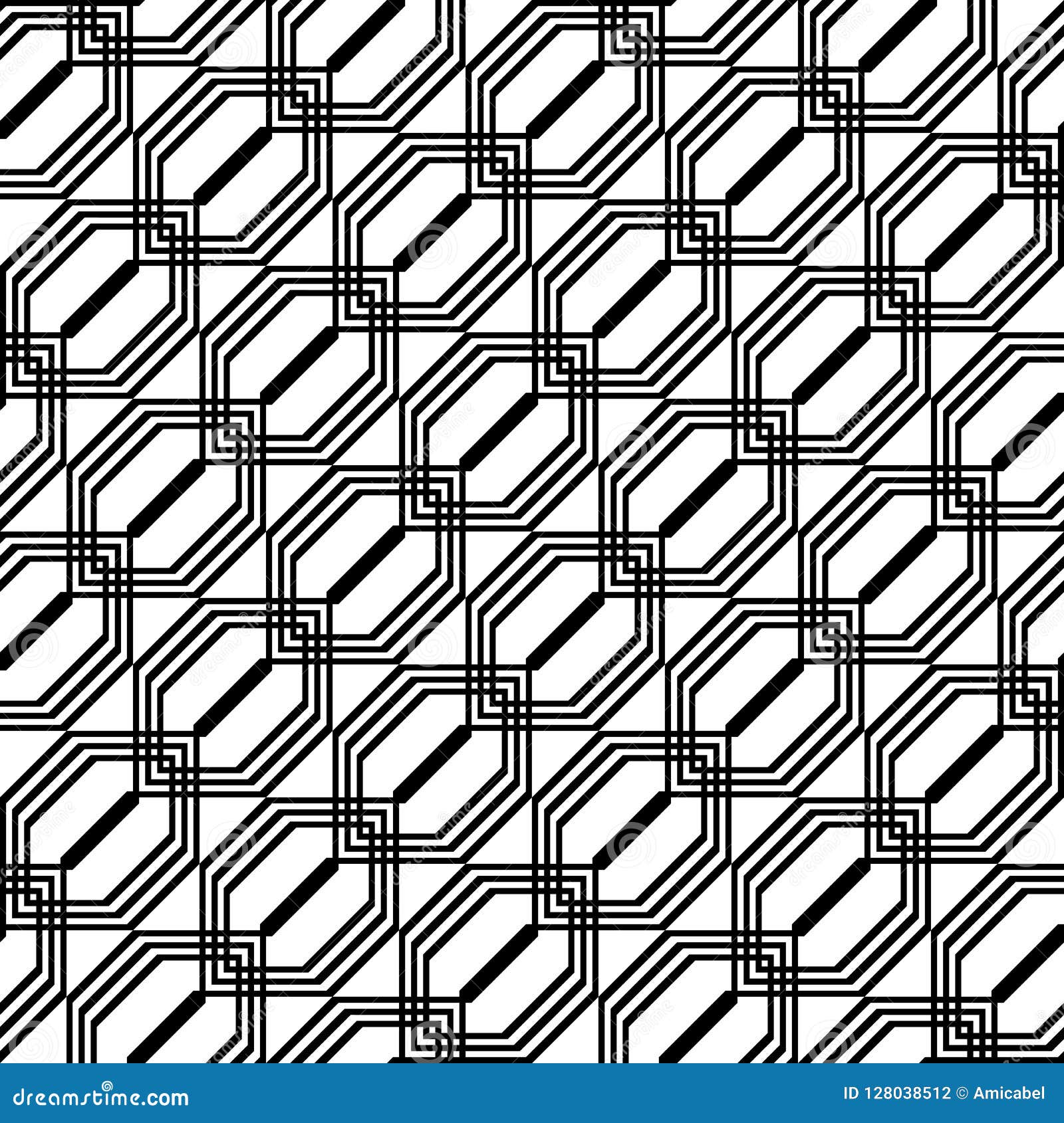 Design Seamless Monochrome Geometric Pattern Stock Vector ...