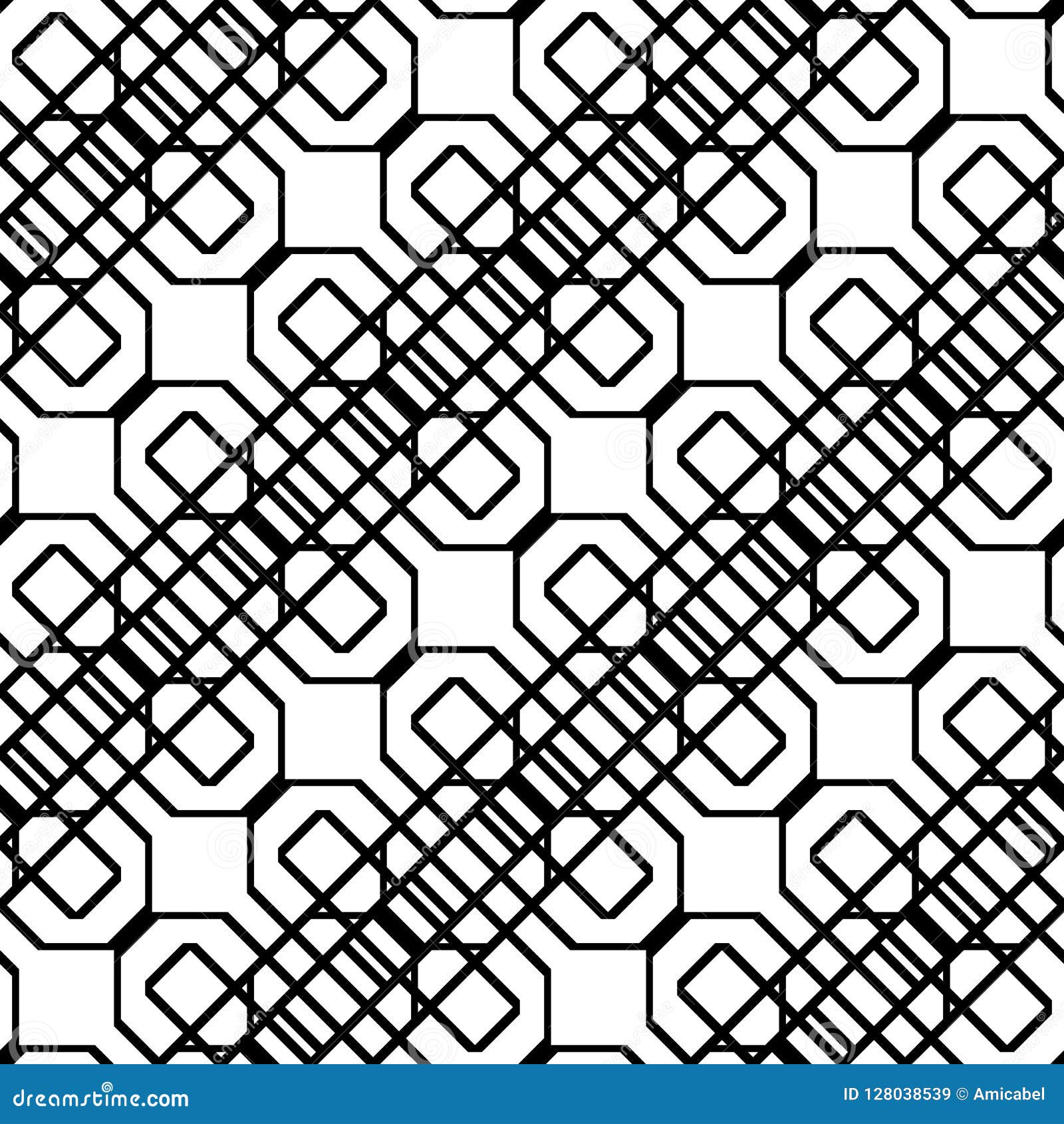 Design Seamless Monochrome Geometric Pattern Stock Vector ...