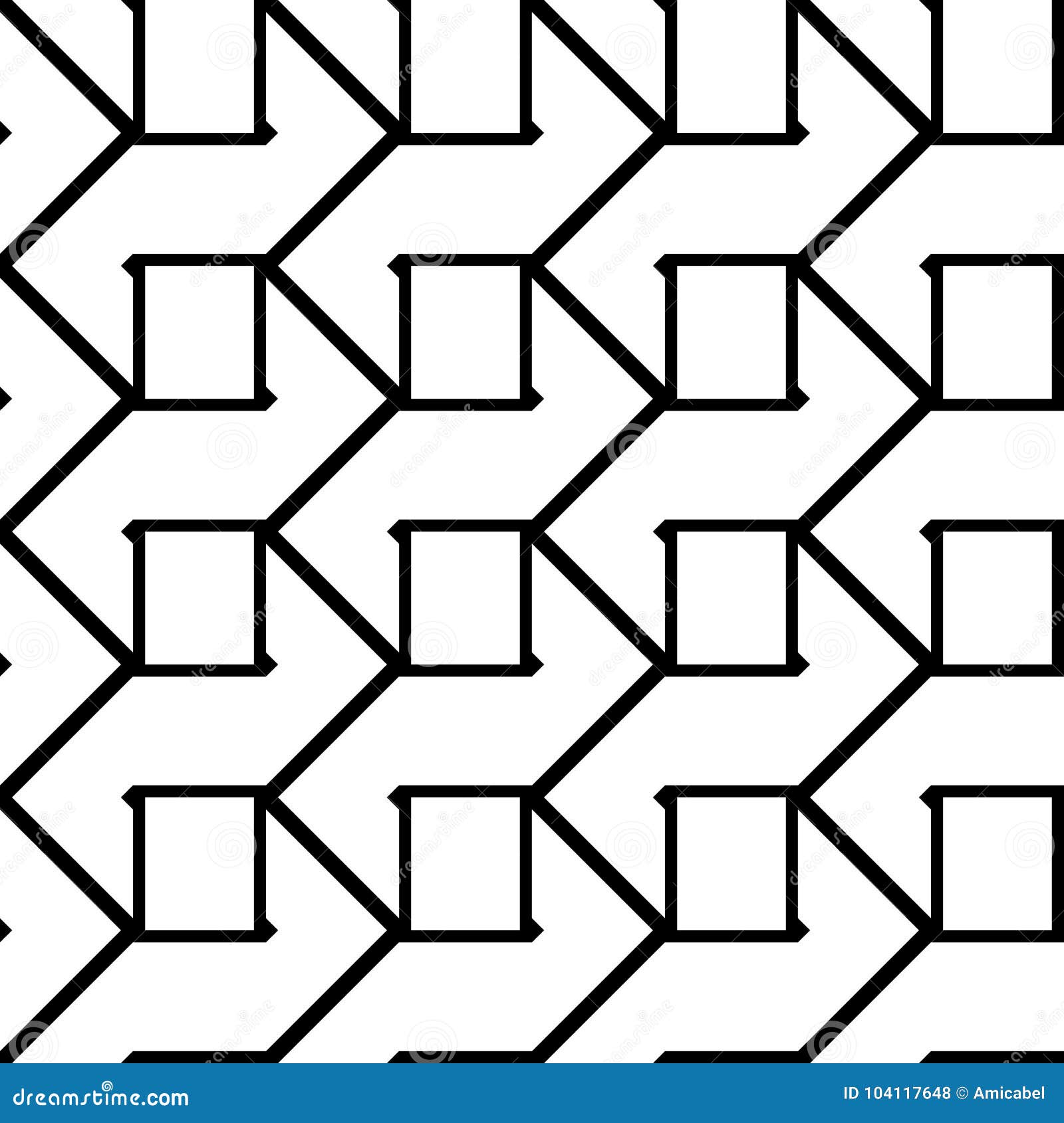 Design Seamless Monochrome Geometric Pattern Stock Vector ...