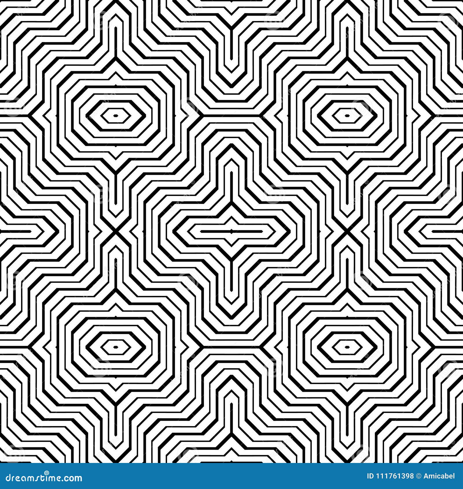 Design Seamless Monochrome Geometric Pattern Stock Vector ...