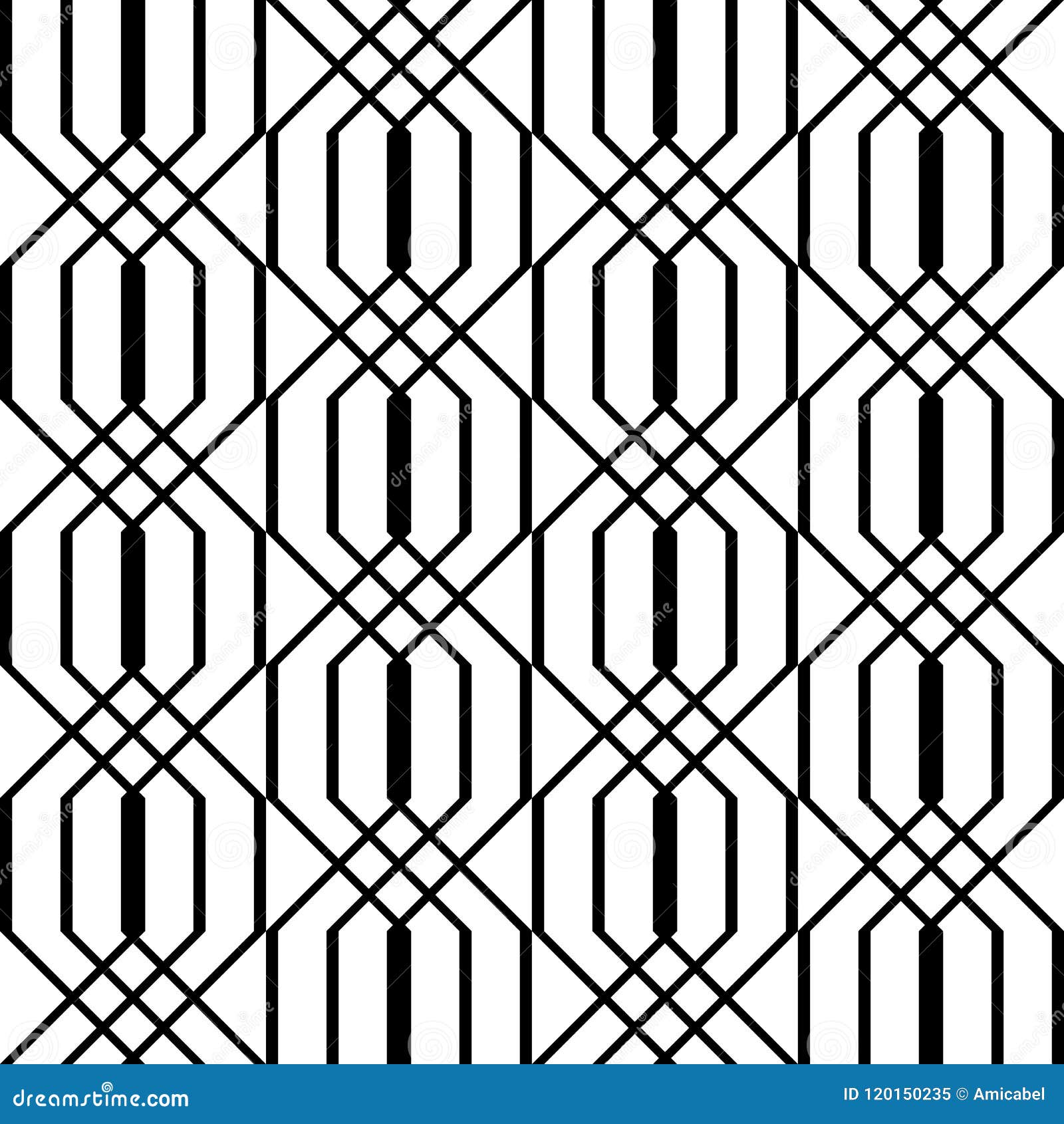 Design Seamless Monochrome Geometric Pattern Stock Vector ...