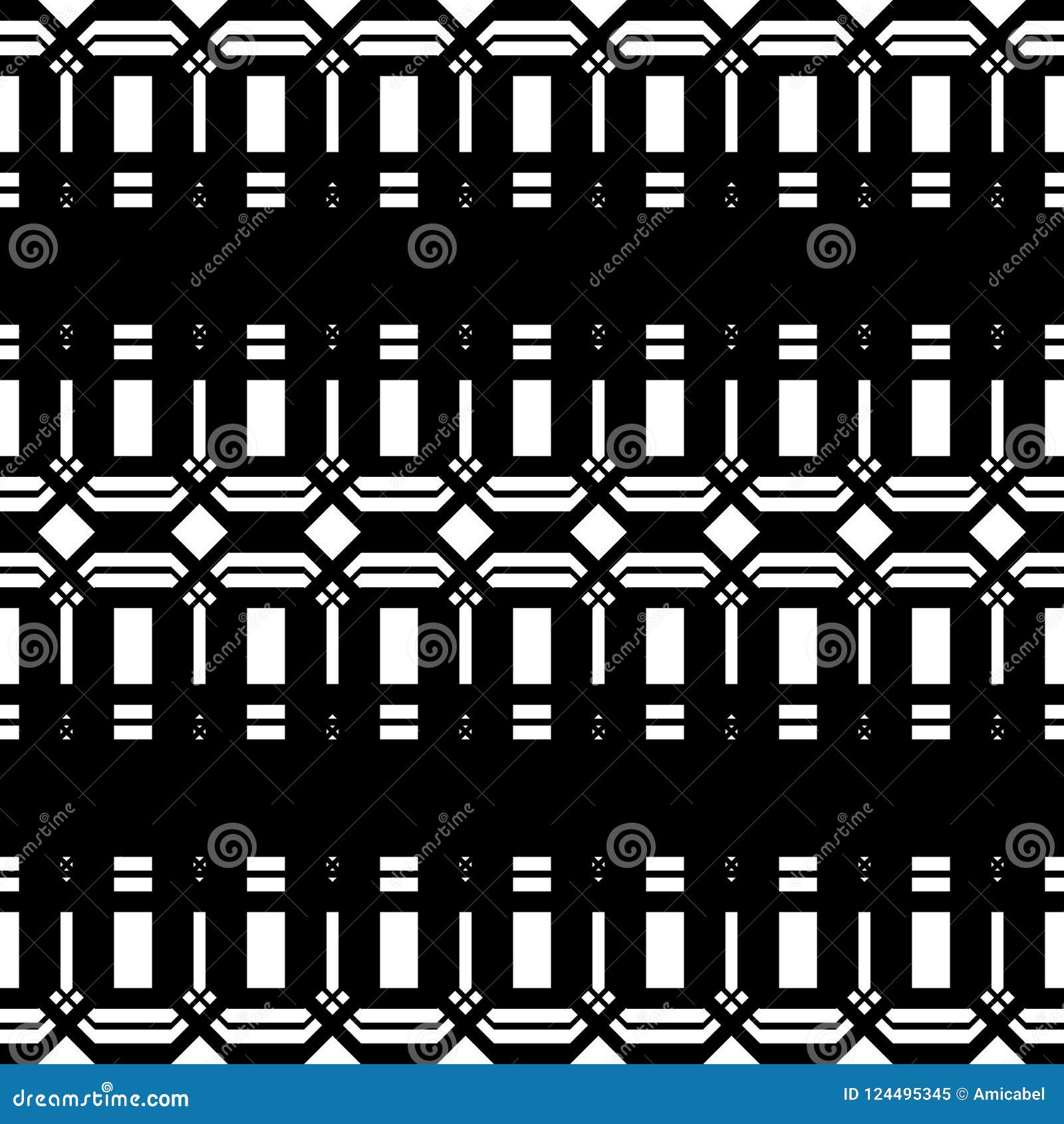 Design Seamless Monochrome Geometric Pattern Stock Vector ...