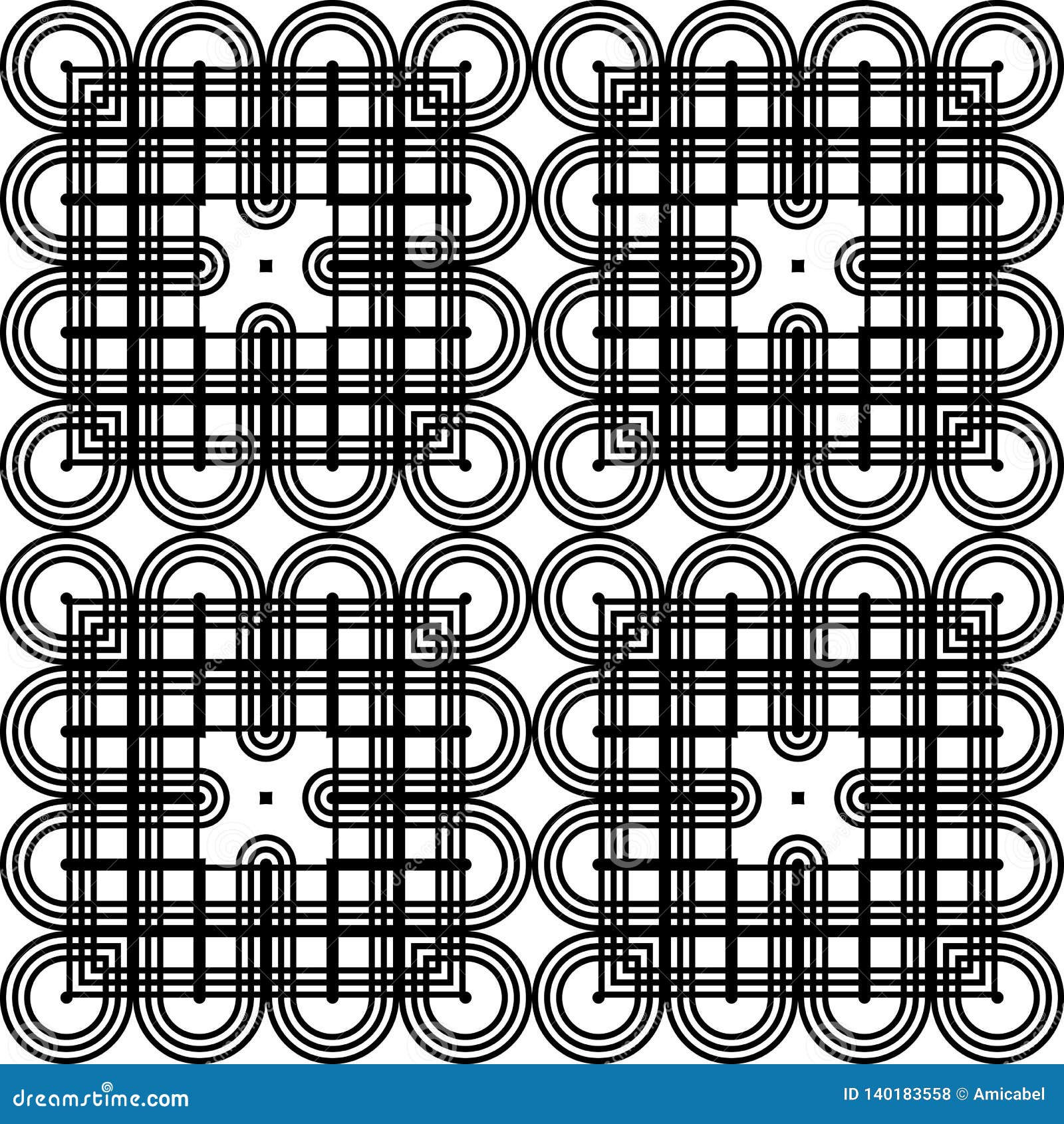 Design Seamless Monochrome Geometric Pattern Stock Vector ...