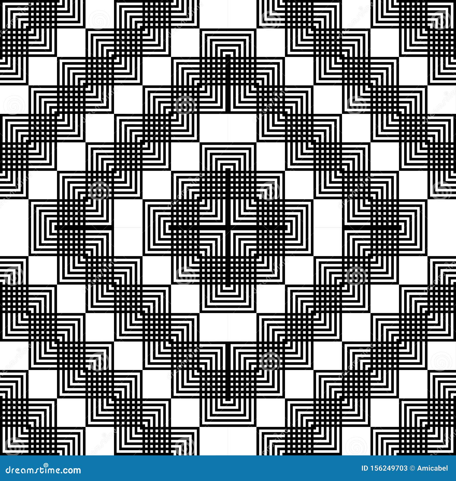 Design Seamless Monochrome Geometric Pattern Stock Vector ...