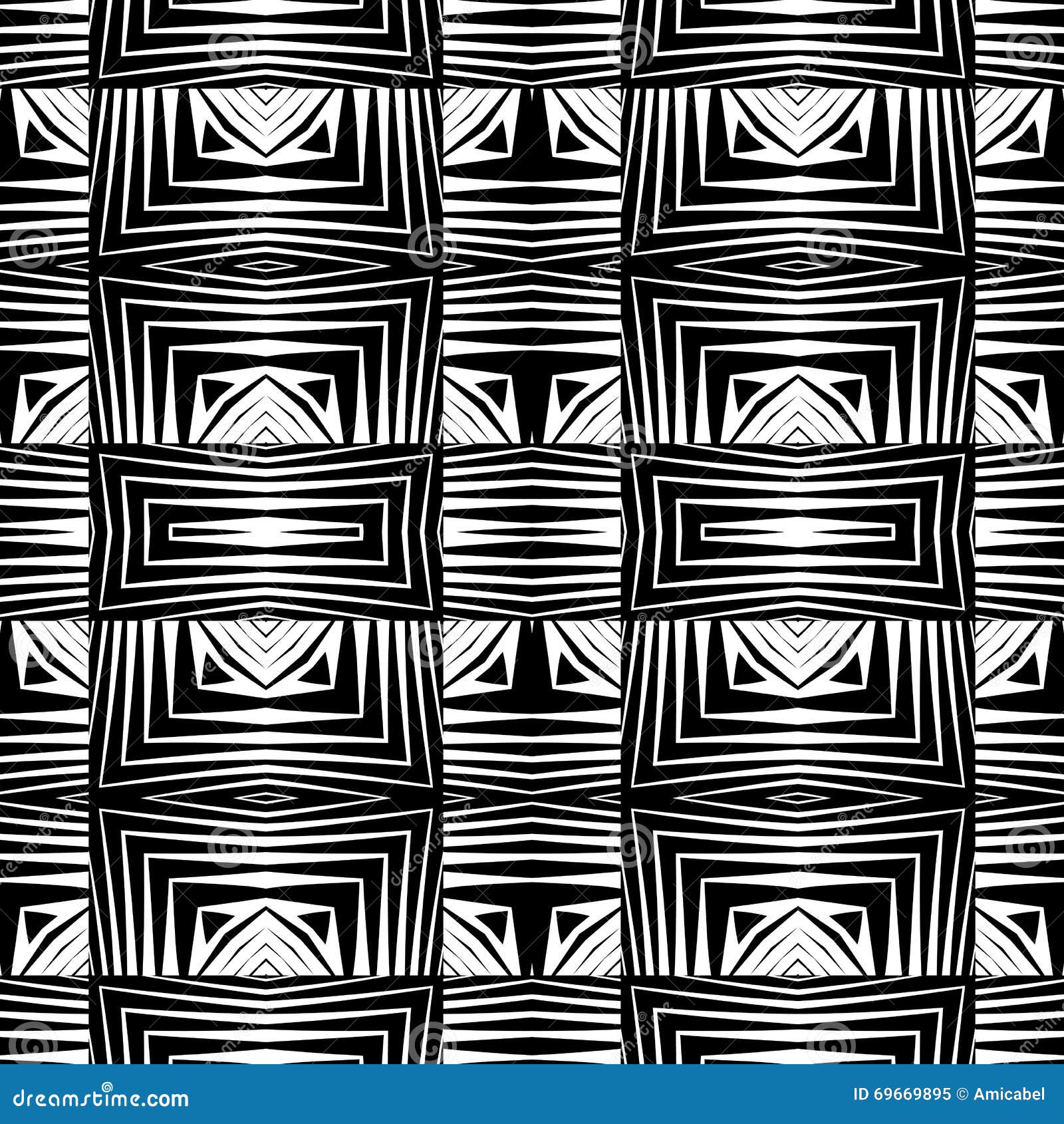 Design Seamless Monochrome Geometric Pattern Stock Vector