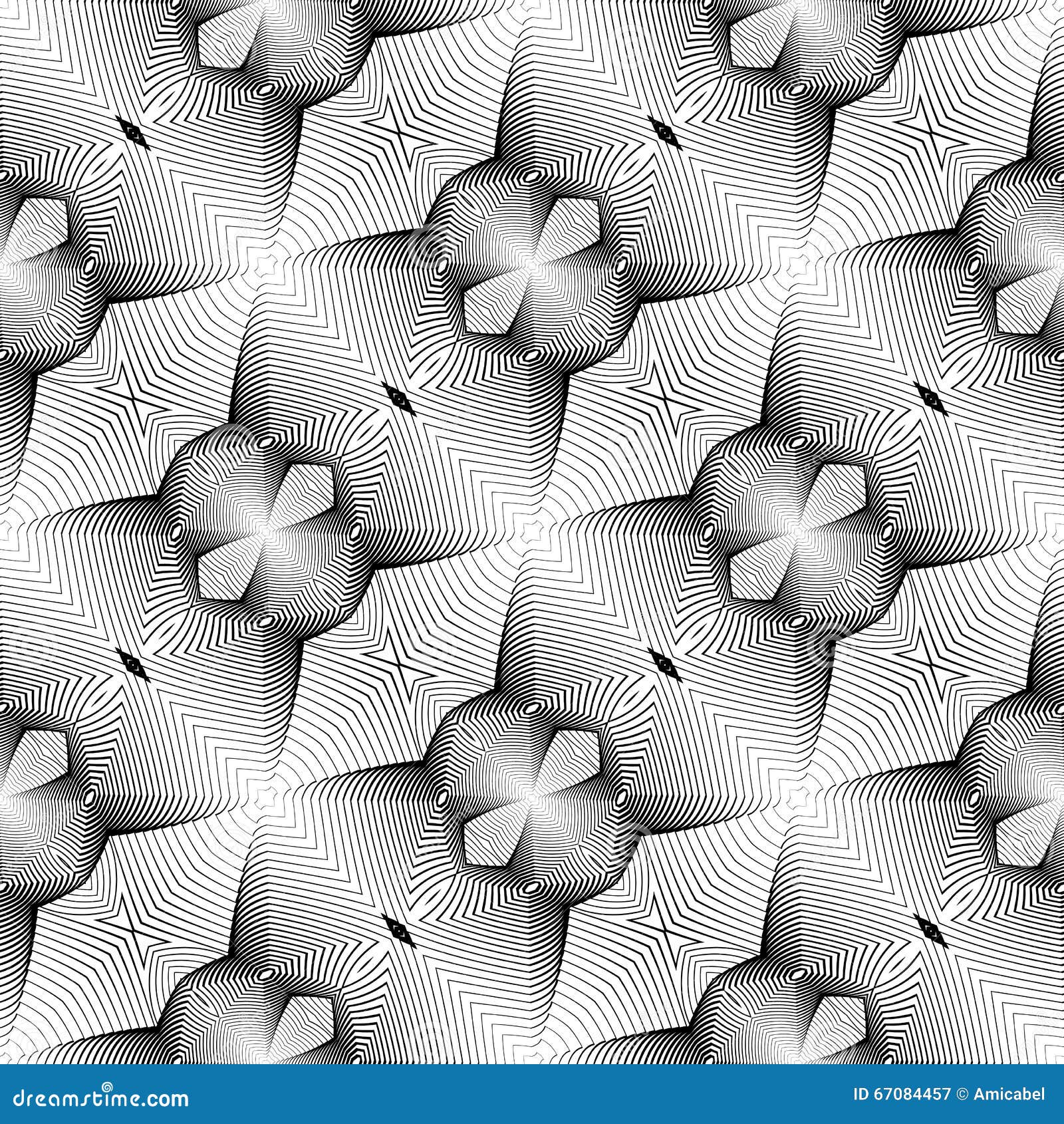 Design Seamless Monochrome Geometric Pattern Stock Vector