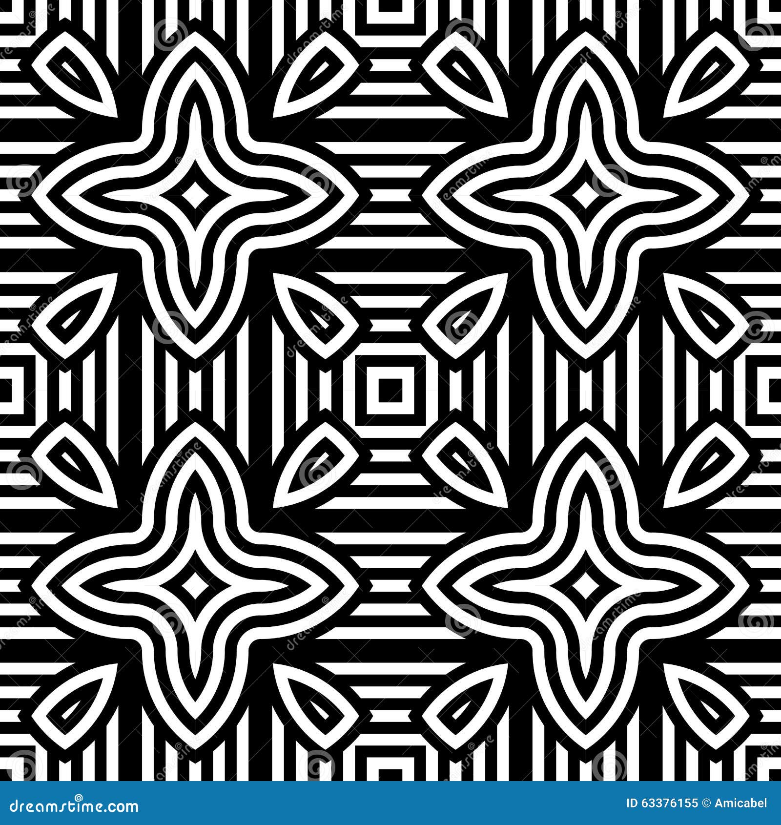 Design Seamless Monochrome Geometric Pattern Stock Vector ...