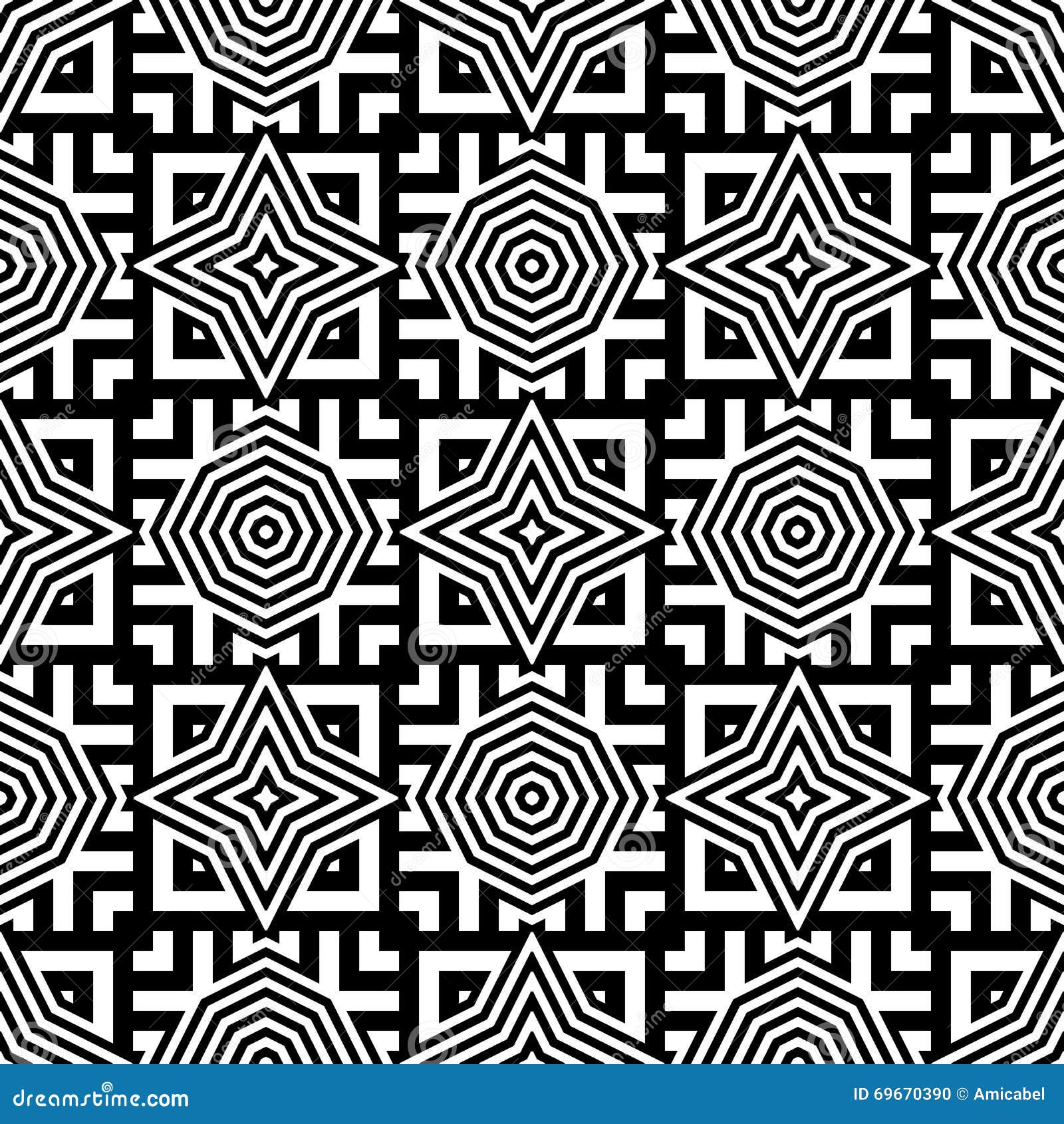 Design Seamless Monochrome Geometric Pattern Stock Vector ...