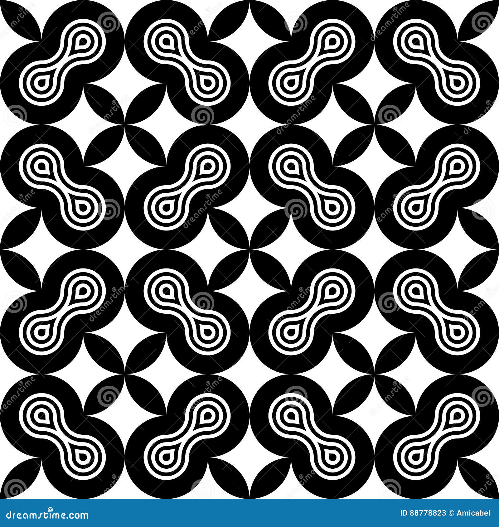 Design Seamless Monochrome Geometric Pattern Stock Vector ...