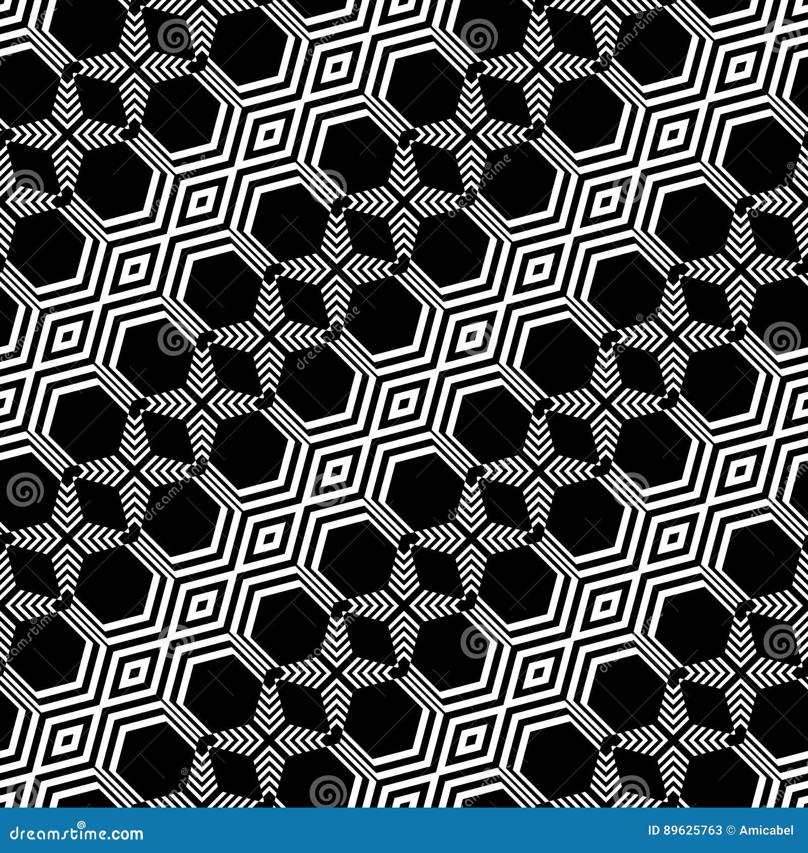 Design Seamless Monochrome Geometric Pattern Stock Vector ...