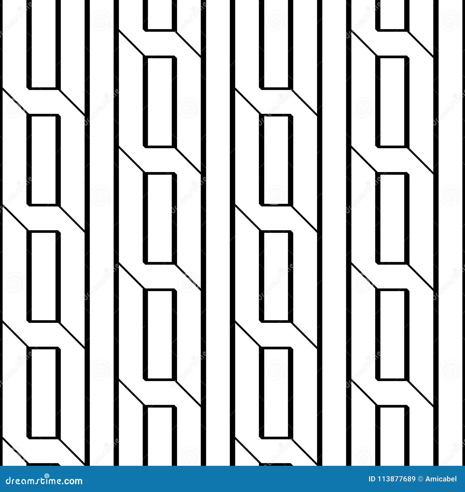 Design Seamless Monochrome Geometric Pattern Stock Vector ...