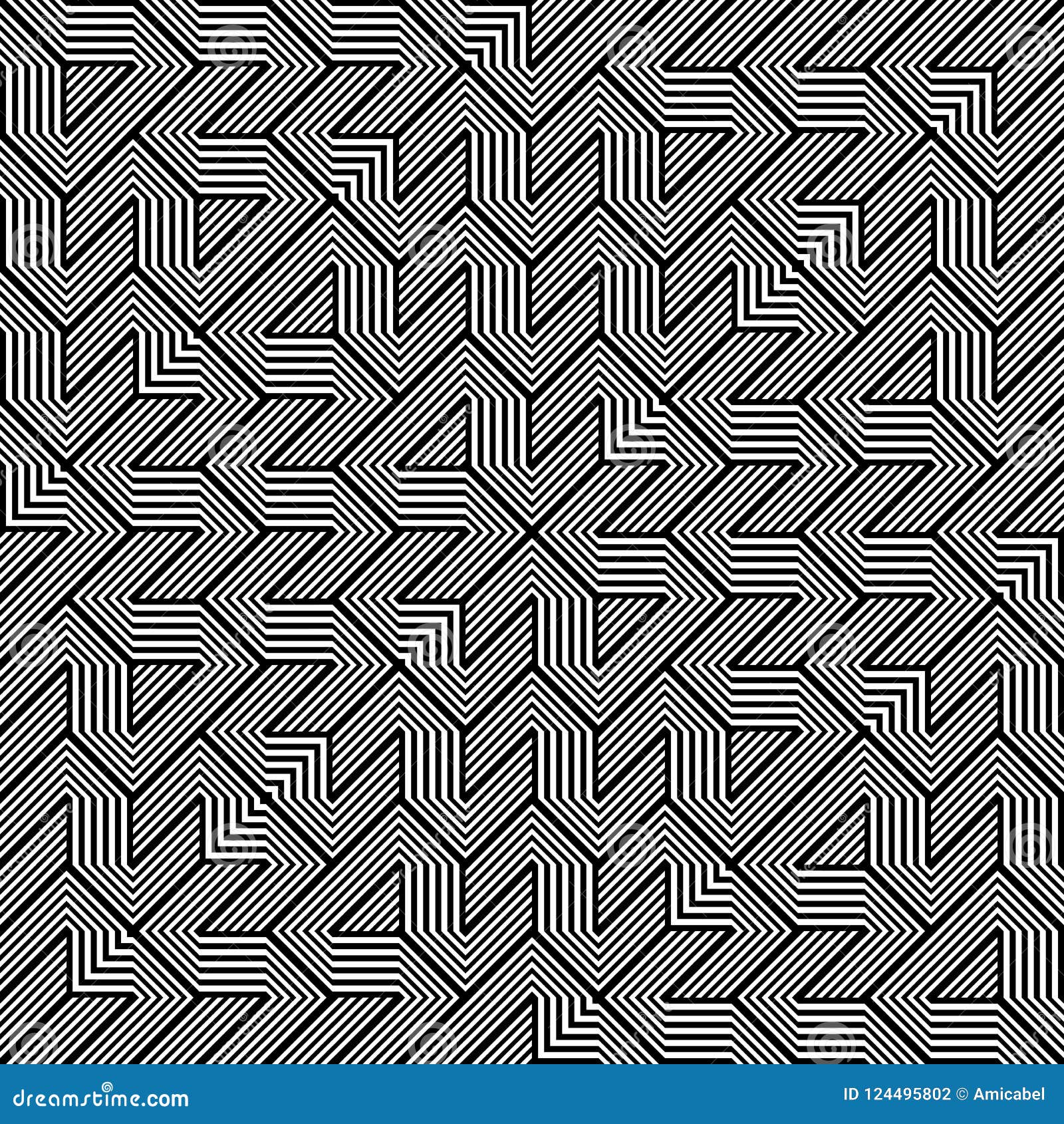 Design Seamless Monochrome Geometric Pattern Stock Vector ...