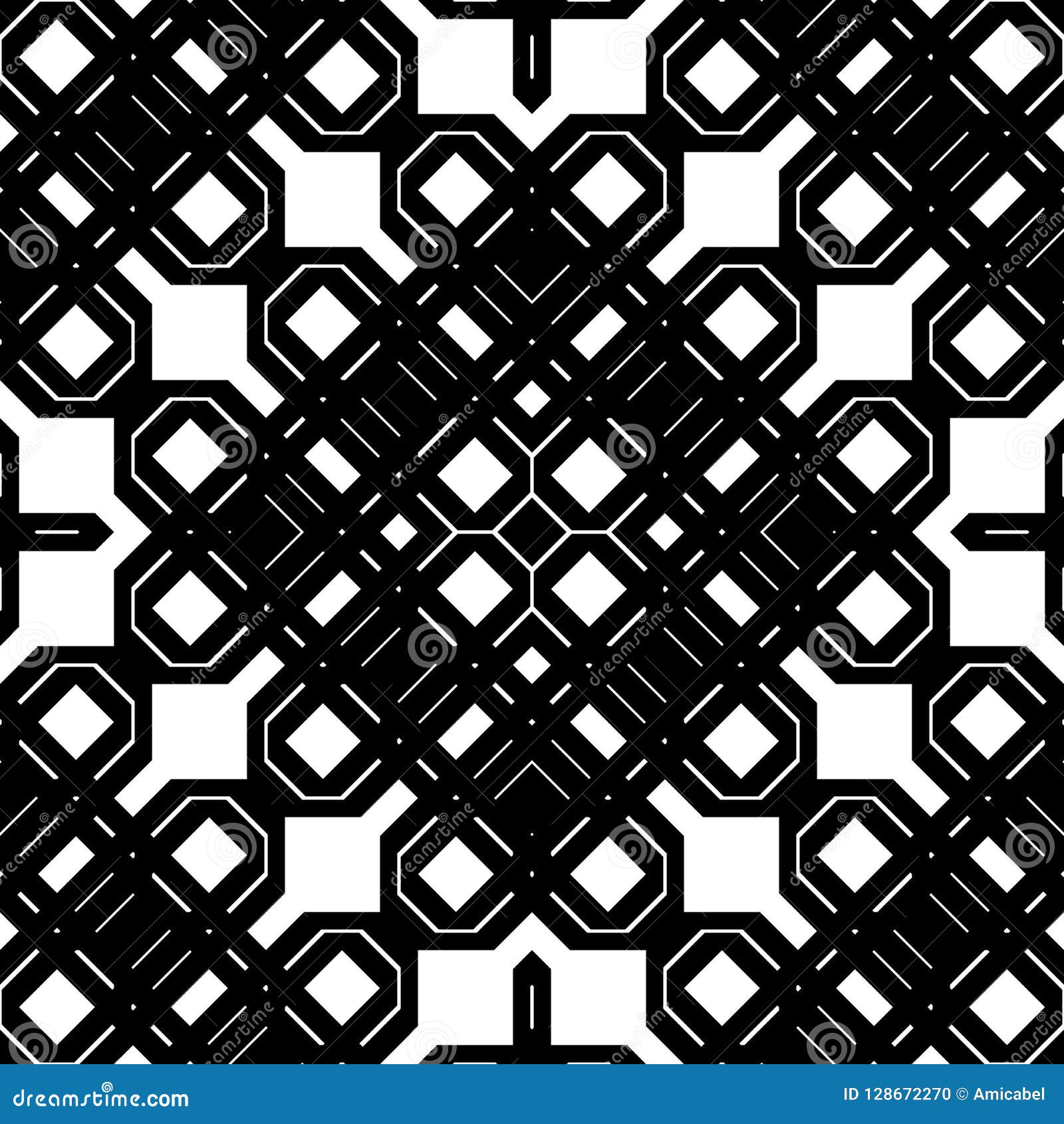 Design Seamless Monochrome Geometric Pattern Stock Vector ...