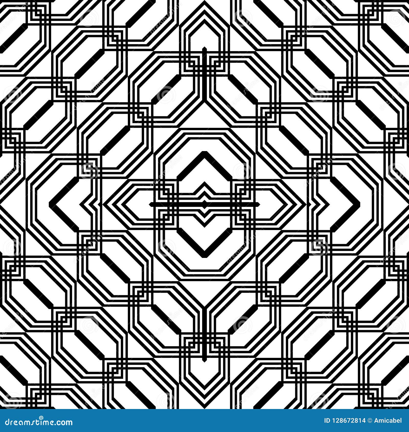 Design Seamless Monochrome Geometric Pattern Stock Vector ...