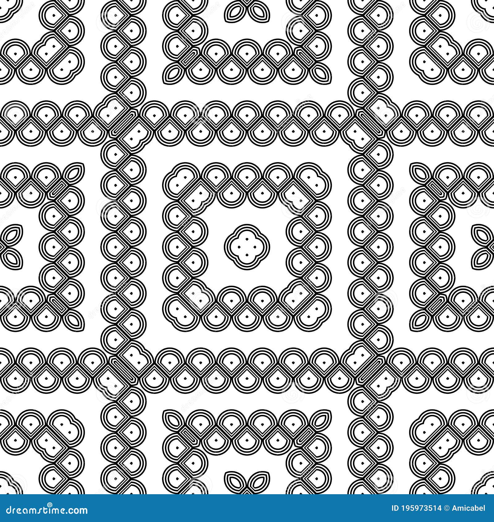 Design Seamless Monochrome Grating Decorative Pattern Stock Vector ...