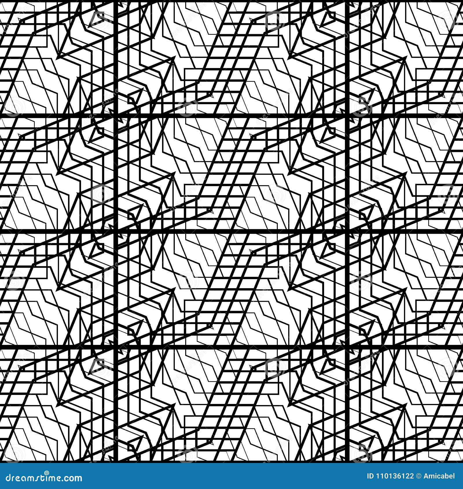 Design Seamless Monochrome Grating Pattern Stock Vector - Illustration ...