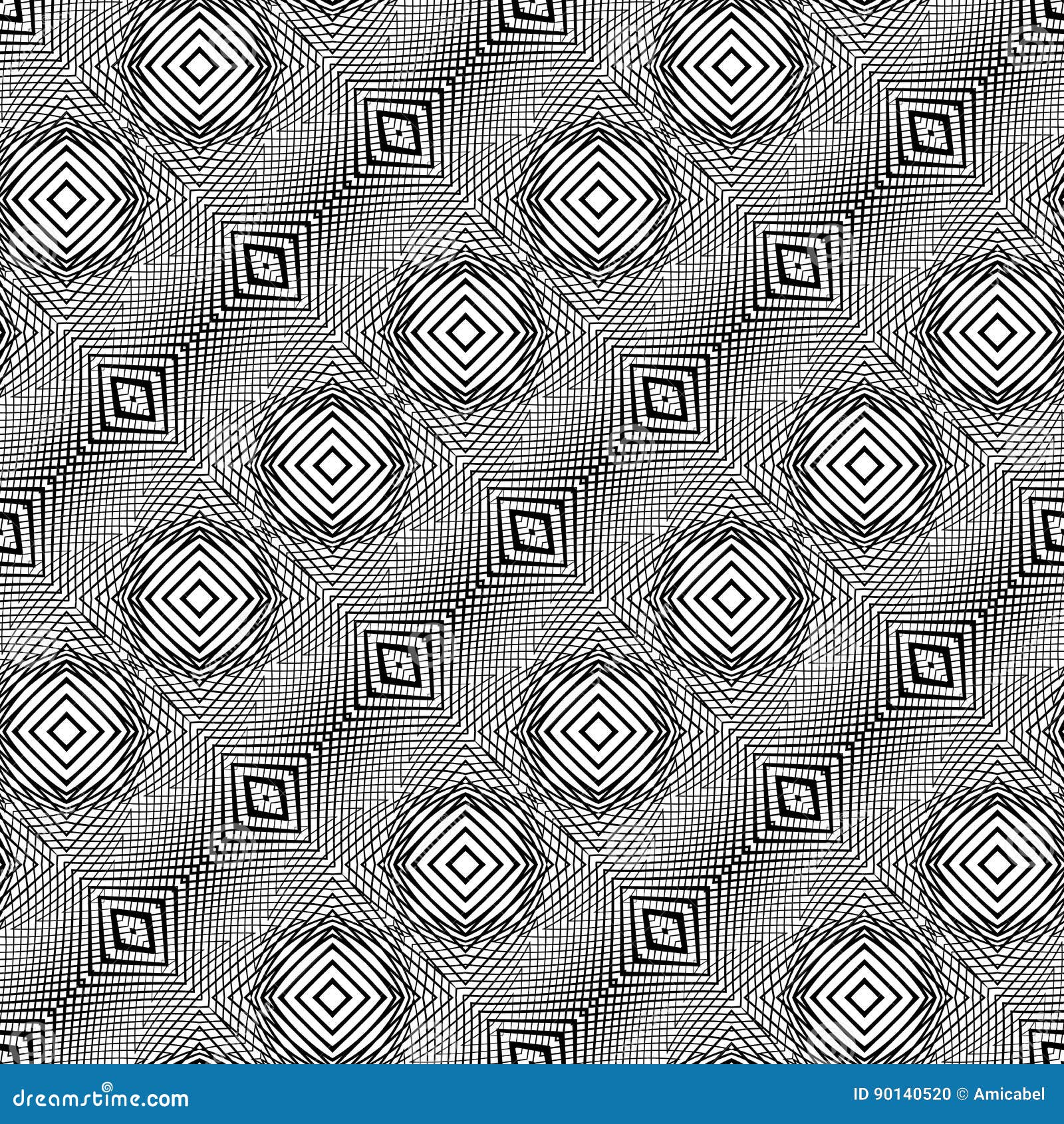 Design Seamless Monochrome Grid Pattern Stock Vector - Illustration of ...