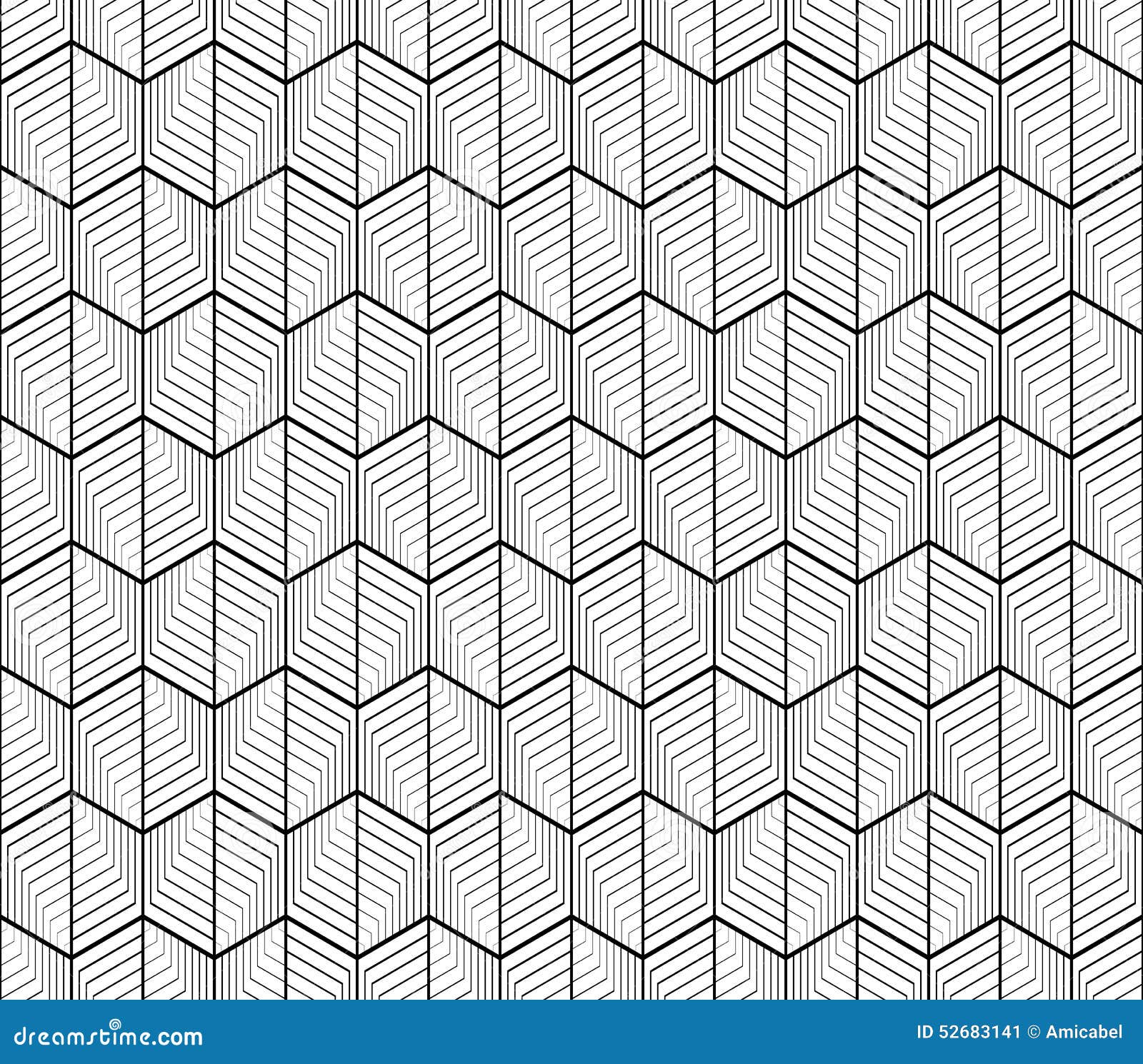 Design Seamless Monochrome Hexagon Pattern Stock Vector Illustration Of Graphic Streak 52683141