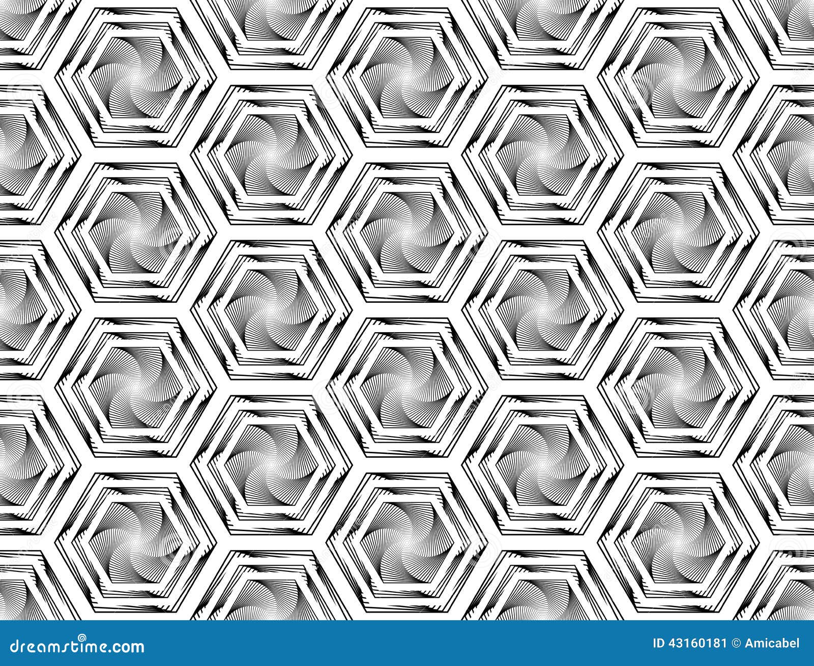 Design Seamless Monochrome Hexagon Pattern Stock Vector - Illustration ...