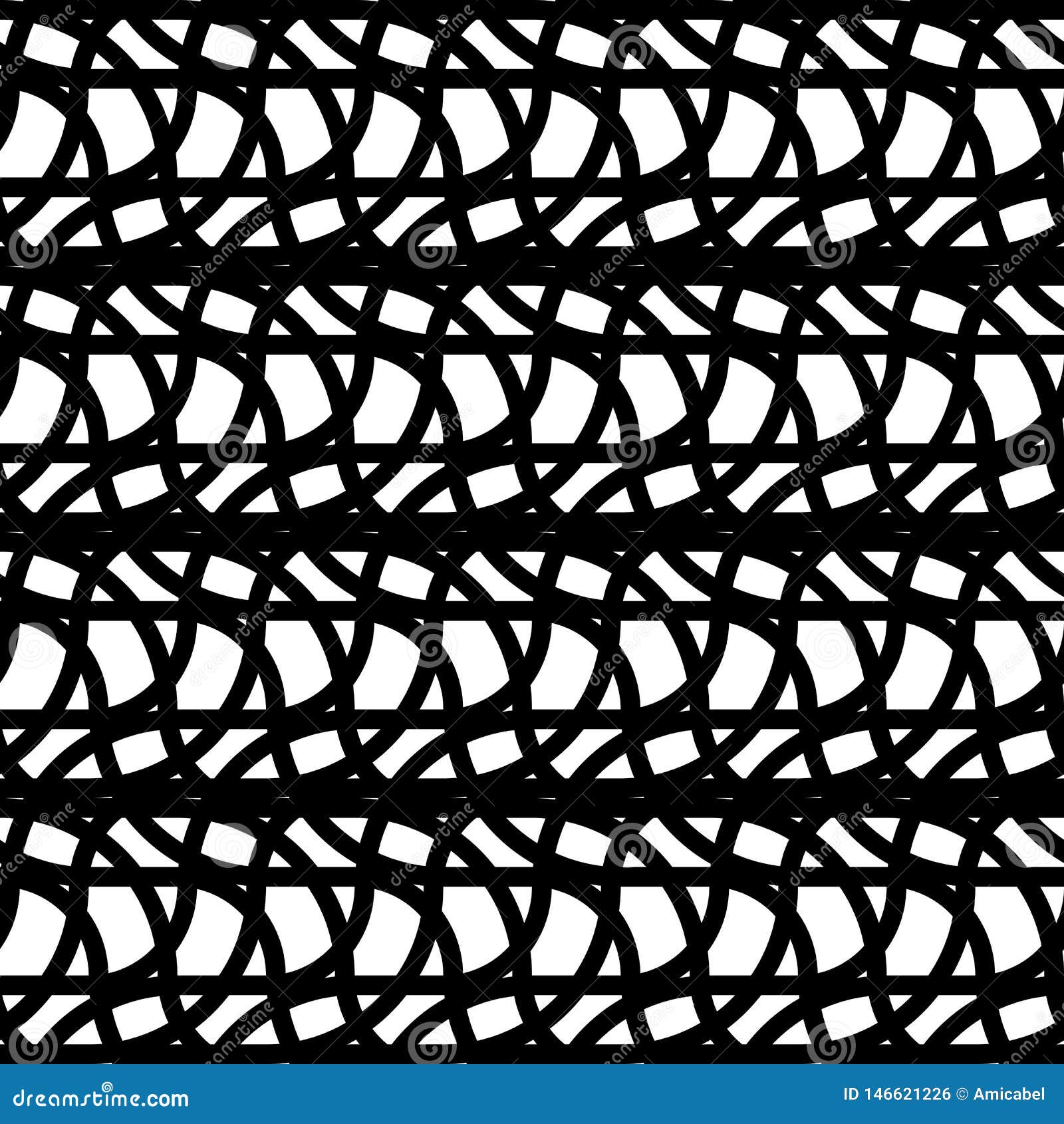 Design Seamless Monochrome Interlaced Pattern Stock Vector ...