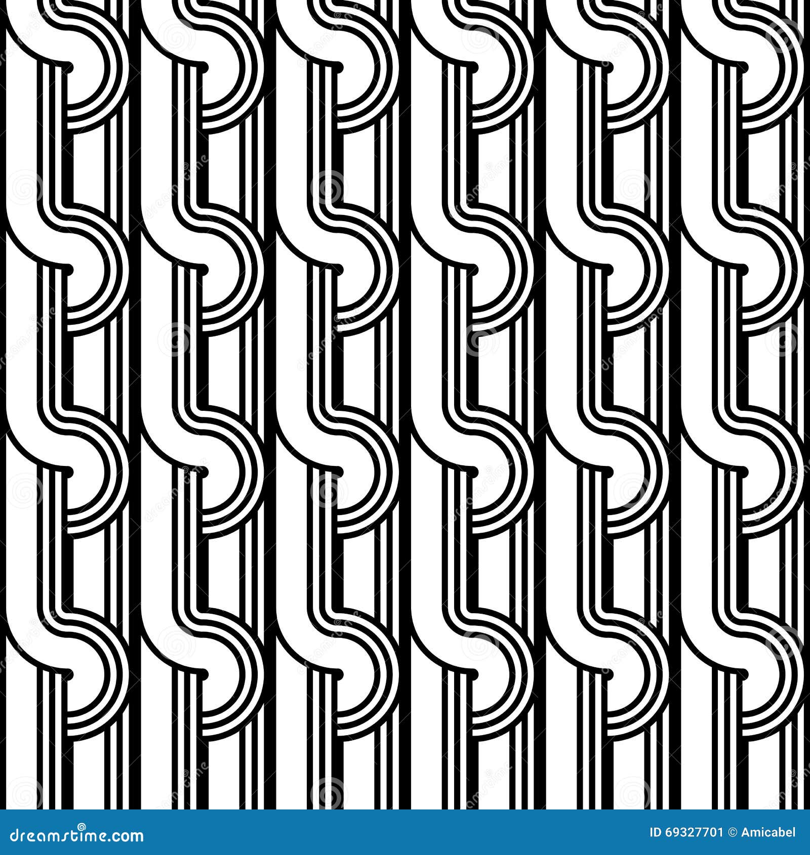 Design Seamless Monochrome Interlaced Pattern Stock Vector ...