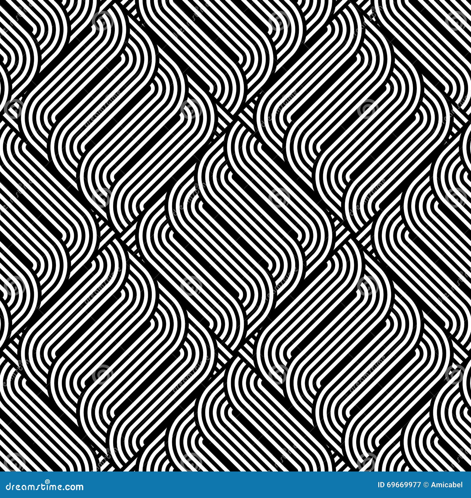 Design Seamless Monochrome Interlaced Pattern Stock Vector ...