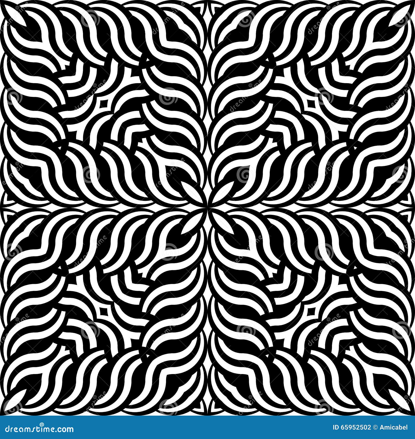 Design Seamless Monochrome Interlaced Pattern Stock Vector ...