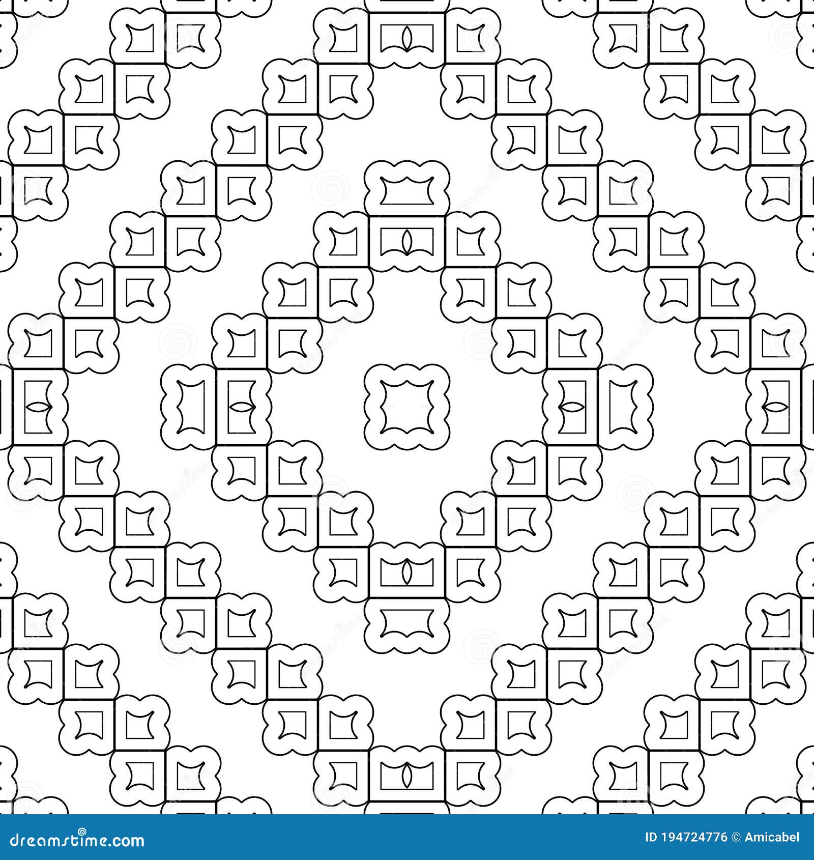 Design Seamless Monochrome Pattern Stock Vector - Illustration of ...